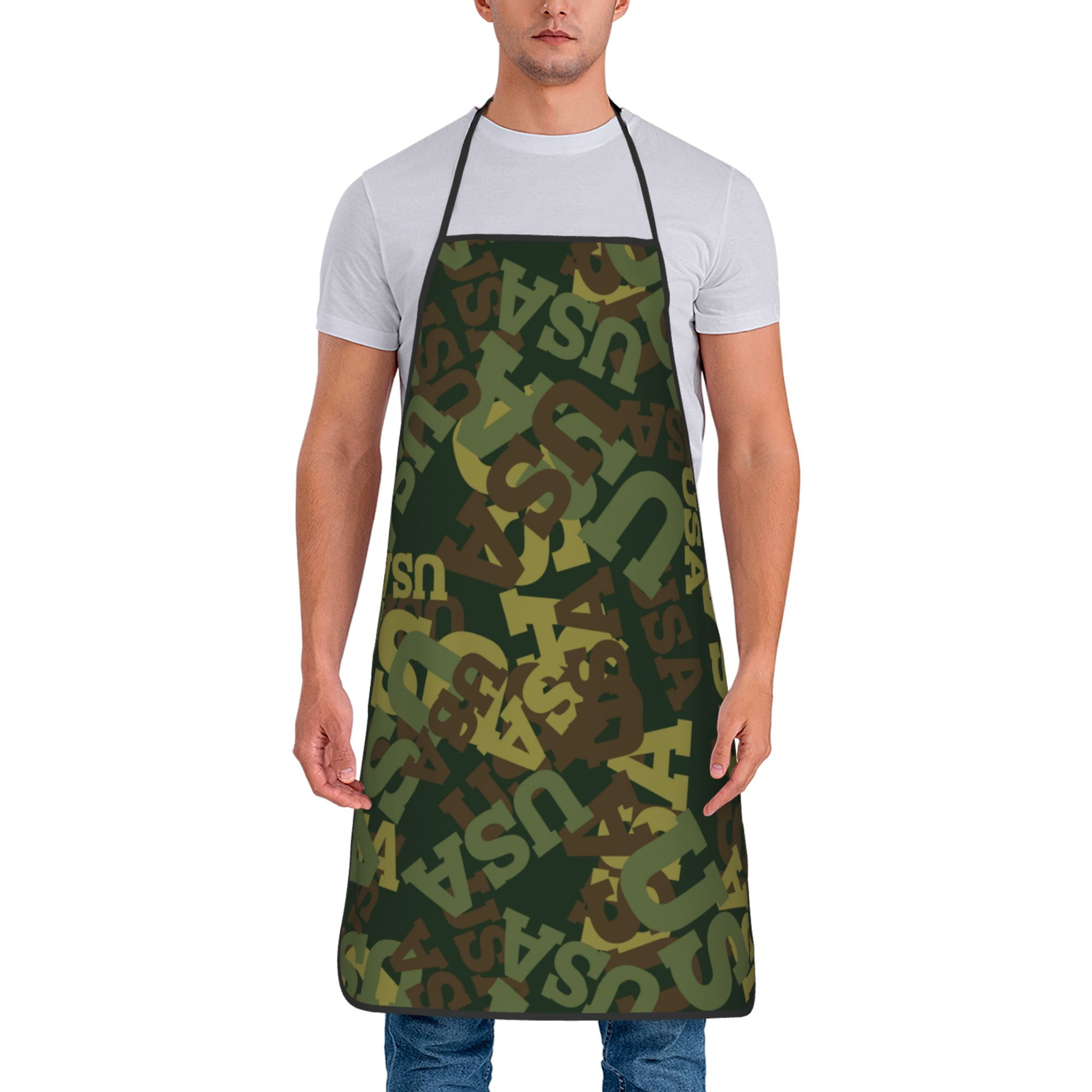 Kitchen Aprons Military Camouflage Usa Apron For Cooking Painting Bbq ...