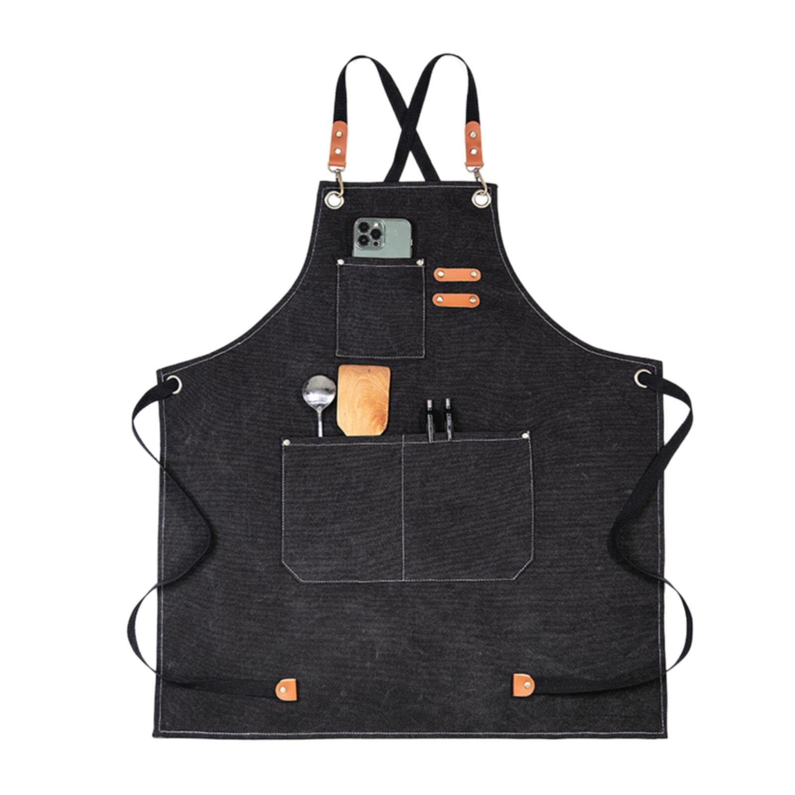 Kitchen Aprons for Cooking, Full Body Oil Proof Cotton Apron Milk Tea ...