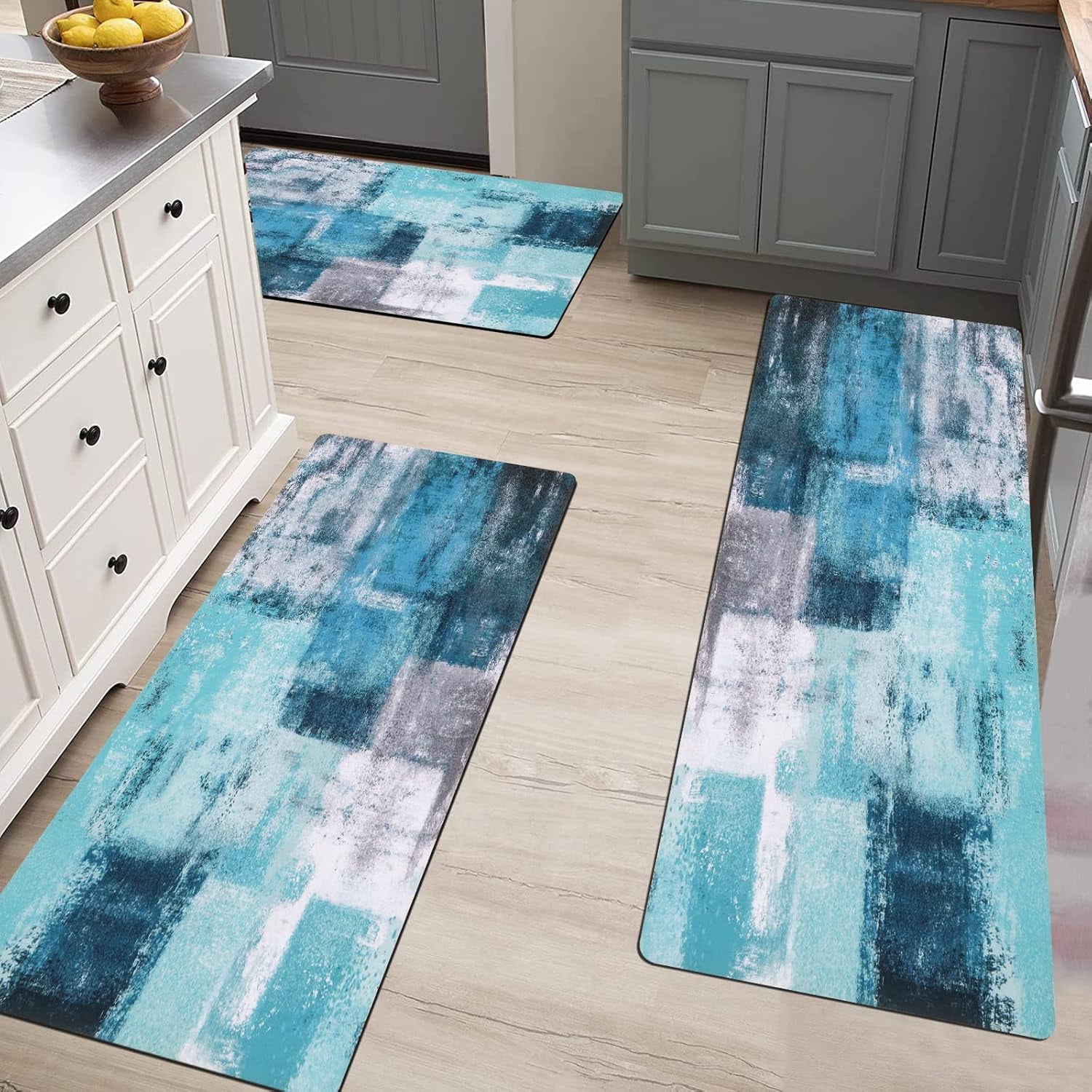 Kitchen Area Rug Sets 3 Piece with Runner Farmhouse Waterproof Non Skid ...