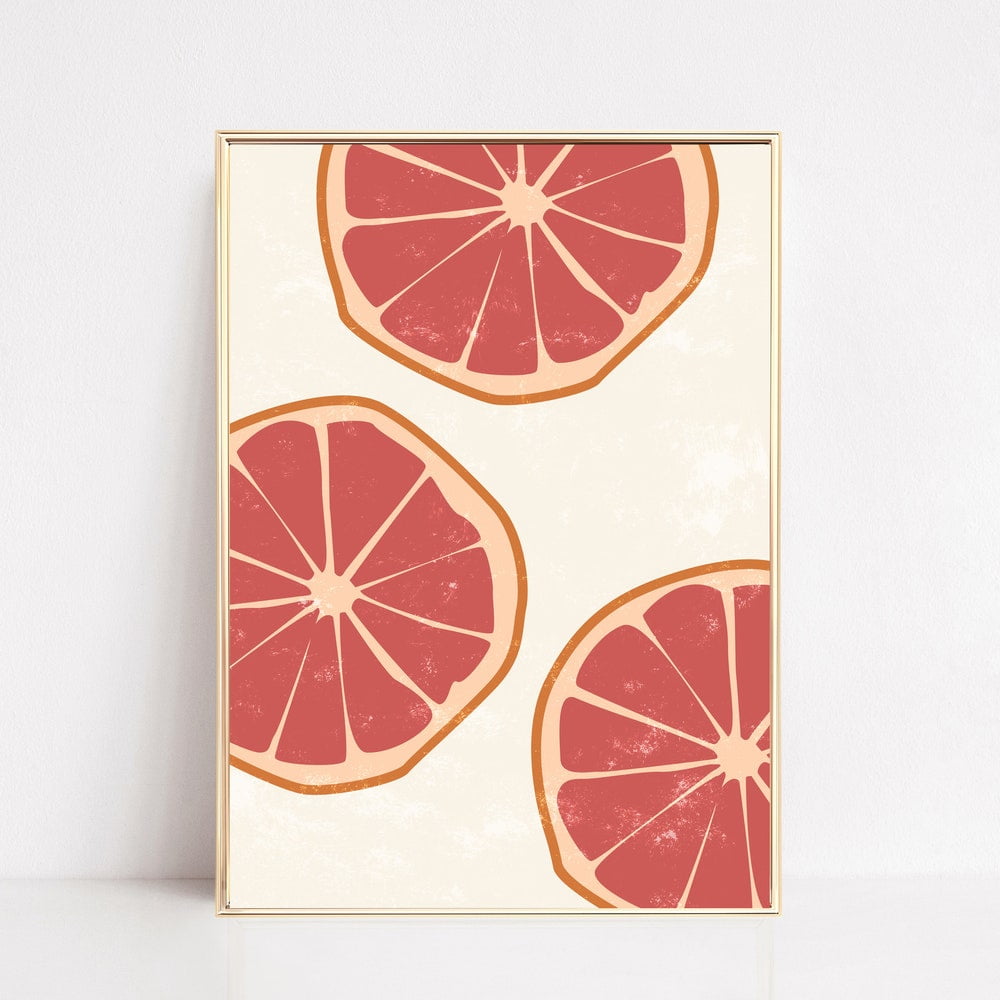 Kitchen Art Print, Grapefruit Art, Fruit Art, Grapefruit Print, Kitchen ...