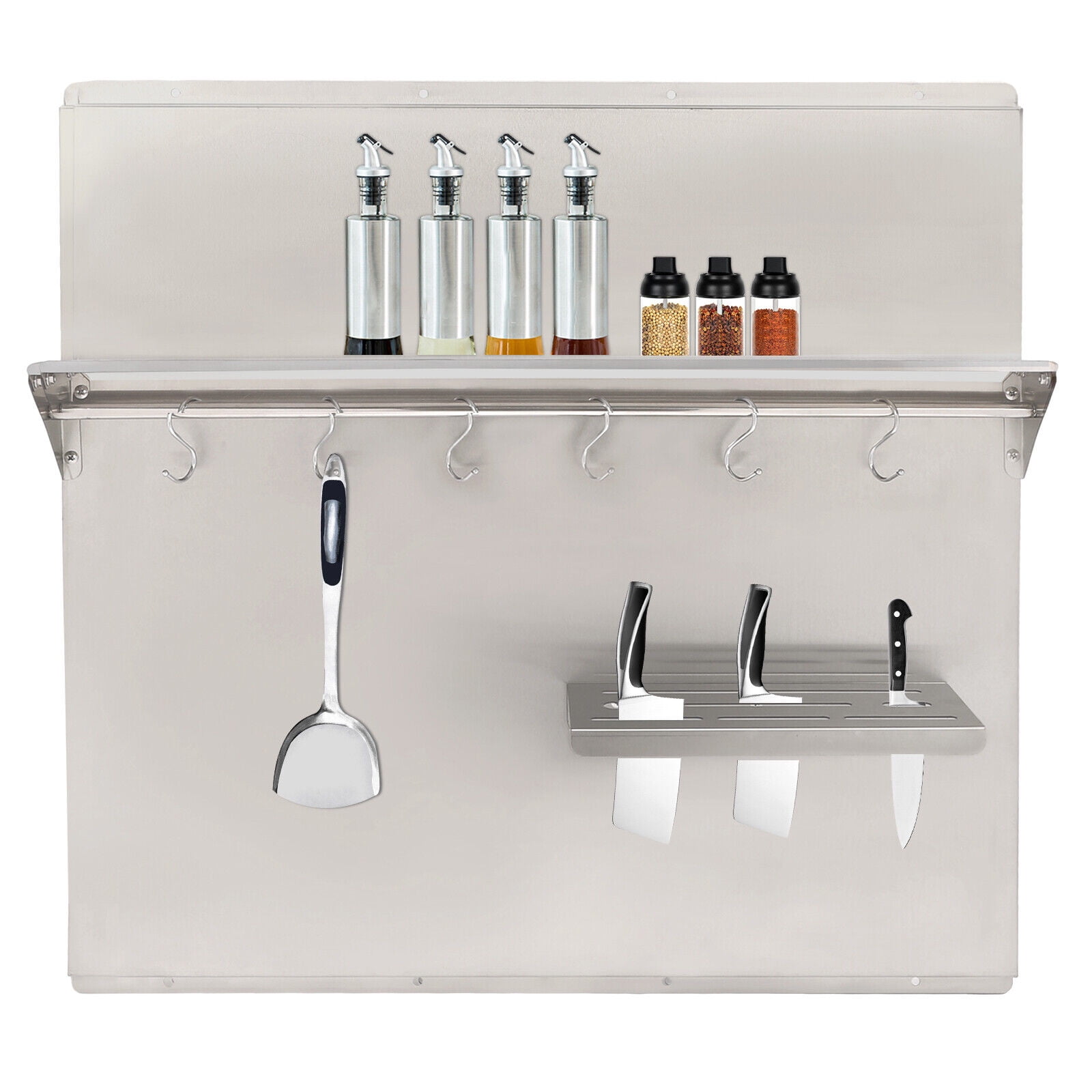 Kitchen Backsplash Range Hood Wall Shield 29.5"x29.5" W/ 6 Hooks ...