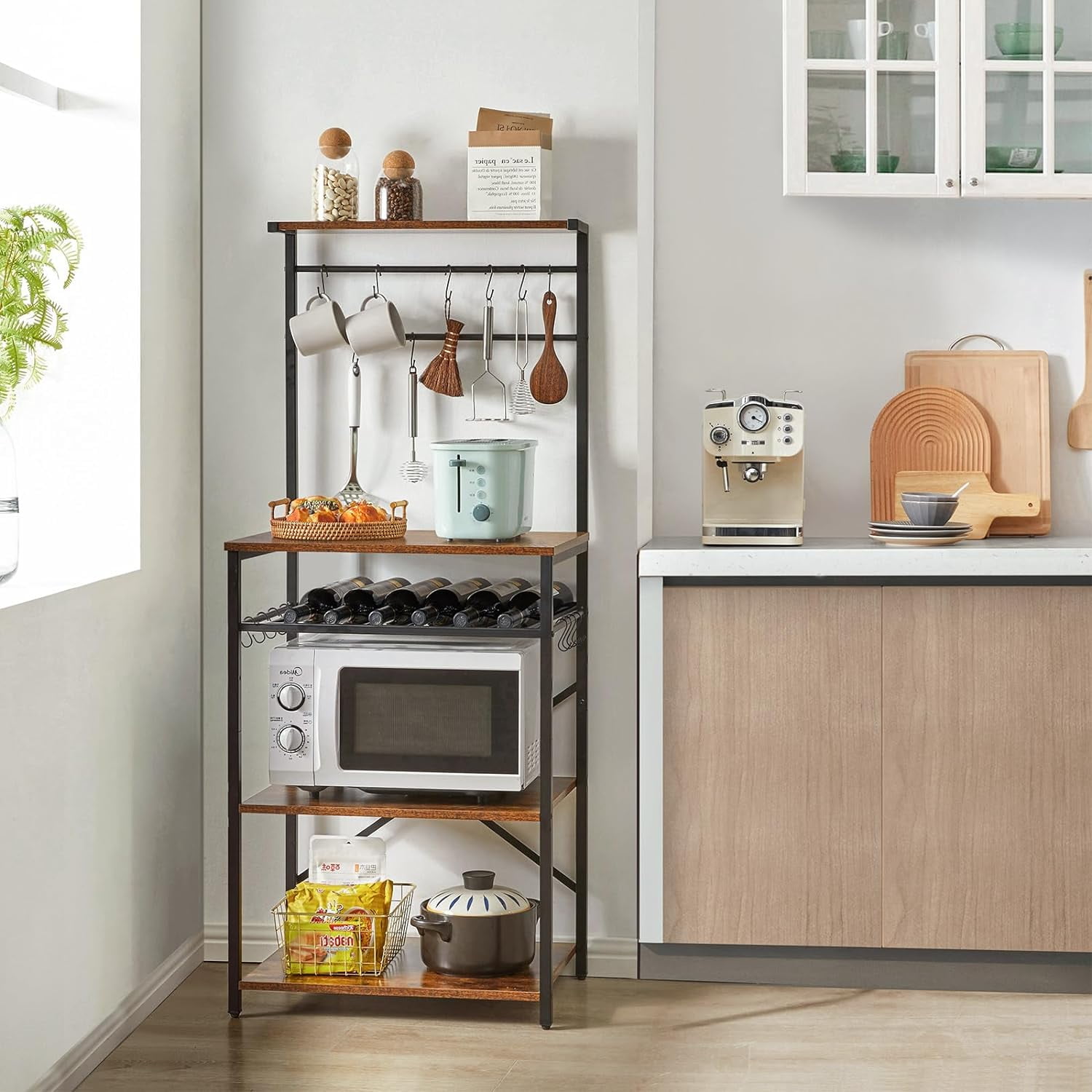 Kitchen Baker's Rack, Microwave Oven Stand with Storage Shelves ...