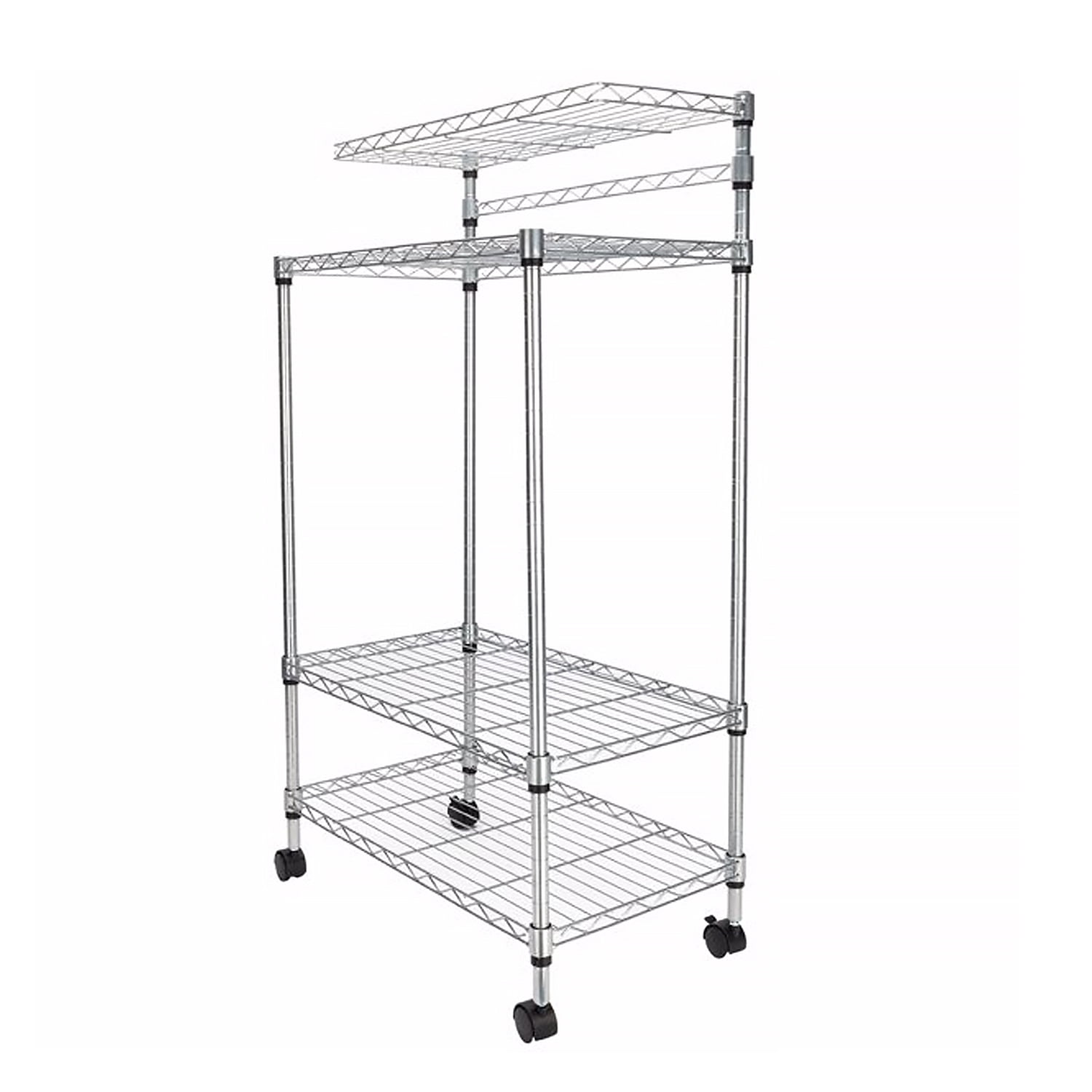 Kitchen Bakers Rack, 4-Tier Microwave Stand Kitchen Cart on Wheels ...
