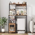 Kitchen Bakers Rack with Power Outlet – Industrial Microwave Stand with ...
