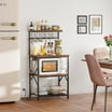 edx 23" Bakers Rack with 3 Power Outlets, 10 Hooks, Kitchen Microwave ...