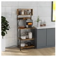 Kitchen Bakers Rack with Power Outlet, USB Charger, Microwave Stand ...