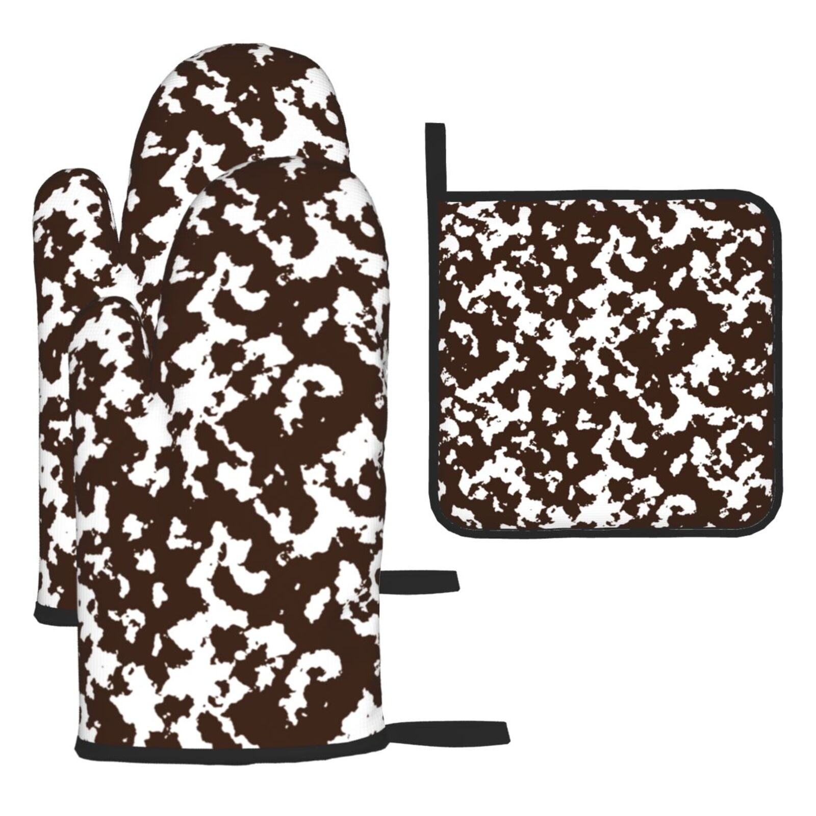 Kitchen Baking 3 Piece Set Microwave Heat Proof Hand Set Oven Mitts For ...
