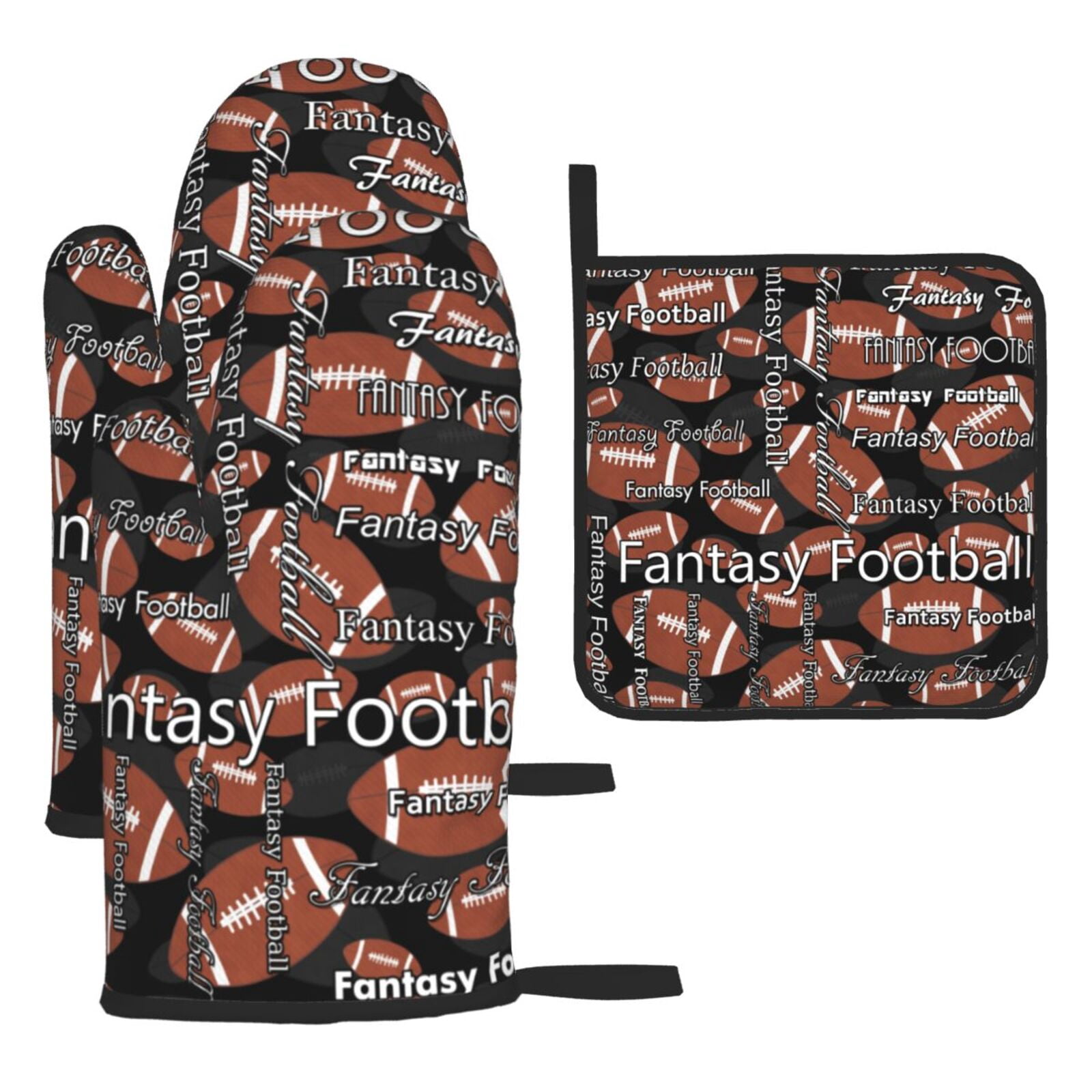 Kitchen Baking 3 Piece Set Microwave Heat Proof Hand Set Oven Mitts For ...