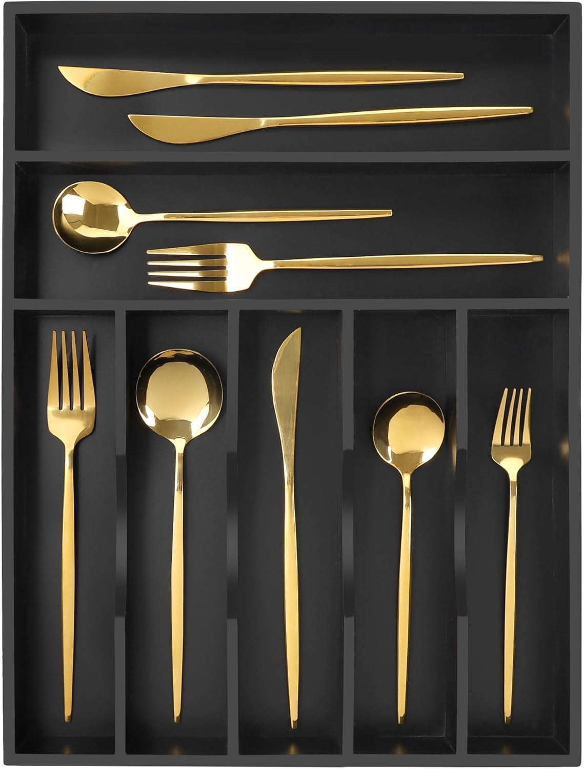 Kitchen Bamboo Silverware Organizer, Kitchen Drawer Organizer - Utensil ...