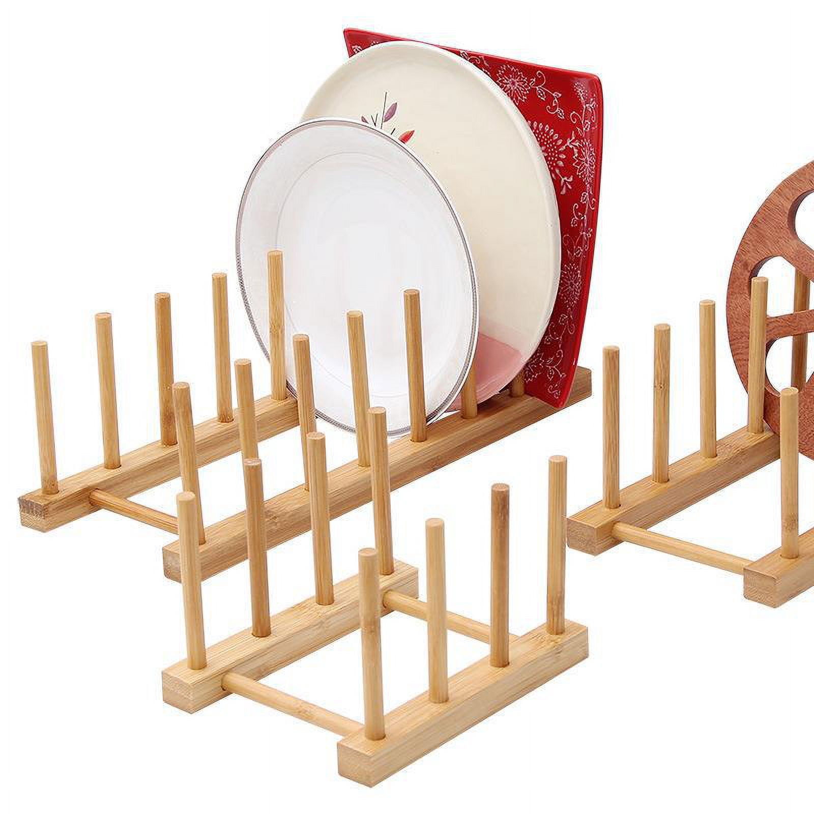 Kitchen Bamboo Solid Wood Chopping Board Bowl Display Storage Rack ...