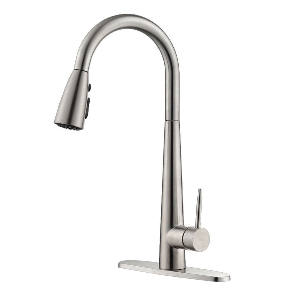 Kitchen Bar Faucets Deck Mounted Brushed Nickel 1 & 3 Hole Manual ...