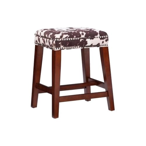 Kitchen Bar Traditional Style 25" Backless Cow Print Counter Stool in ...