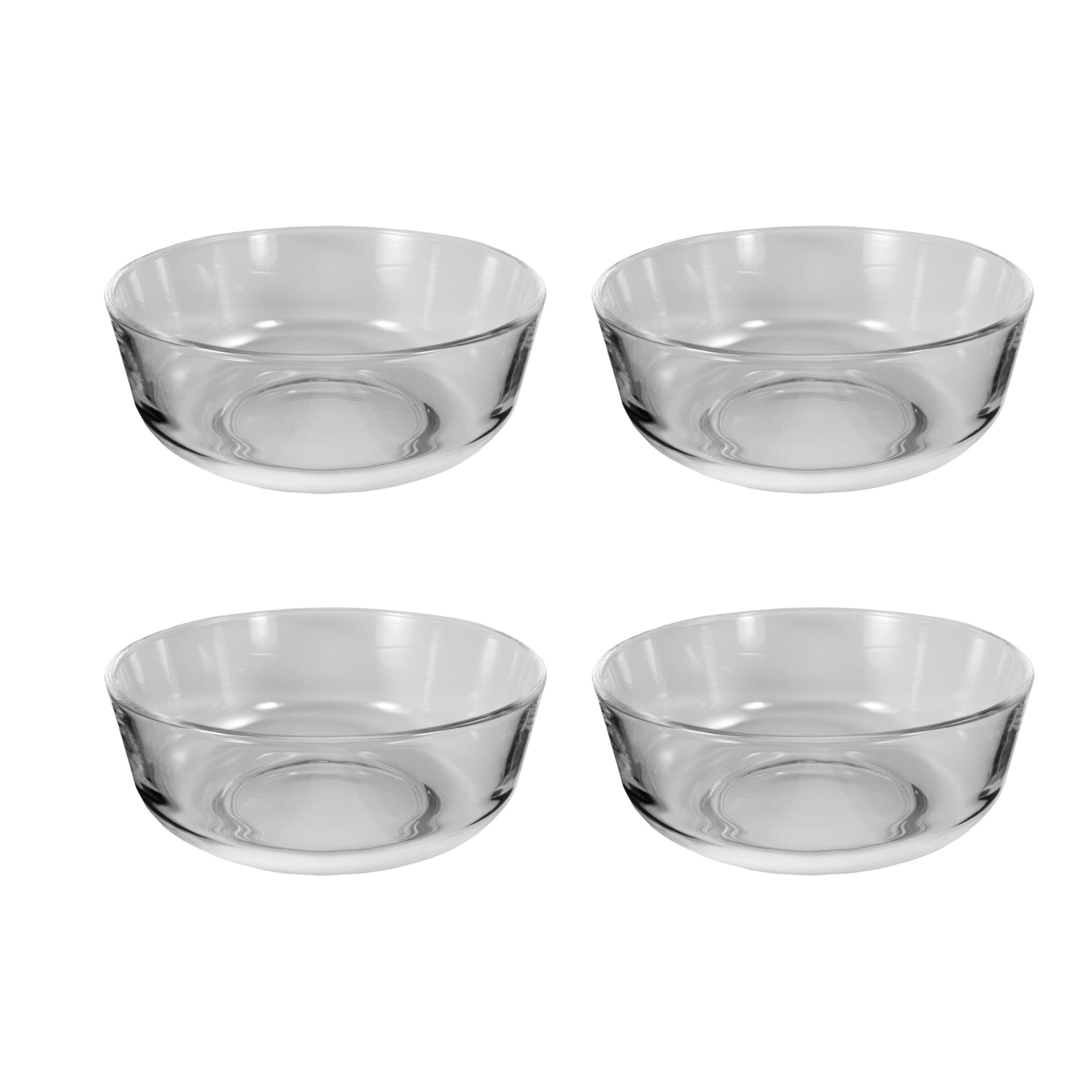 Kitchen Basics 7-inch Glass Bowl (Set of 4), 40.5oz - Sleek & Durable ...