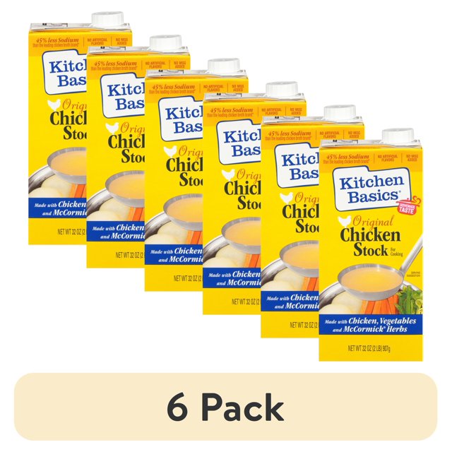 (6 pack) Kitchen Basics Original Chicken Stock, 32 oz Carton - Walmart.com