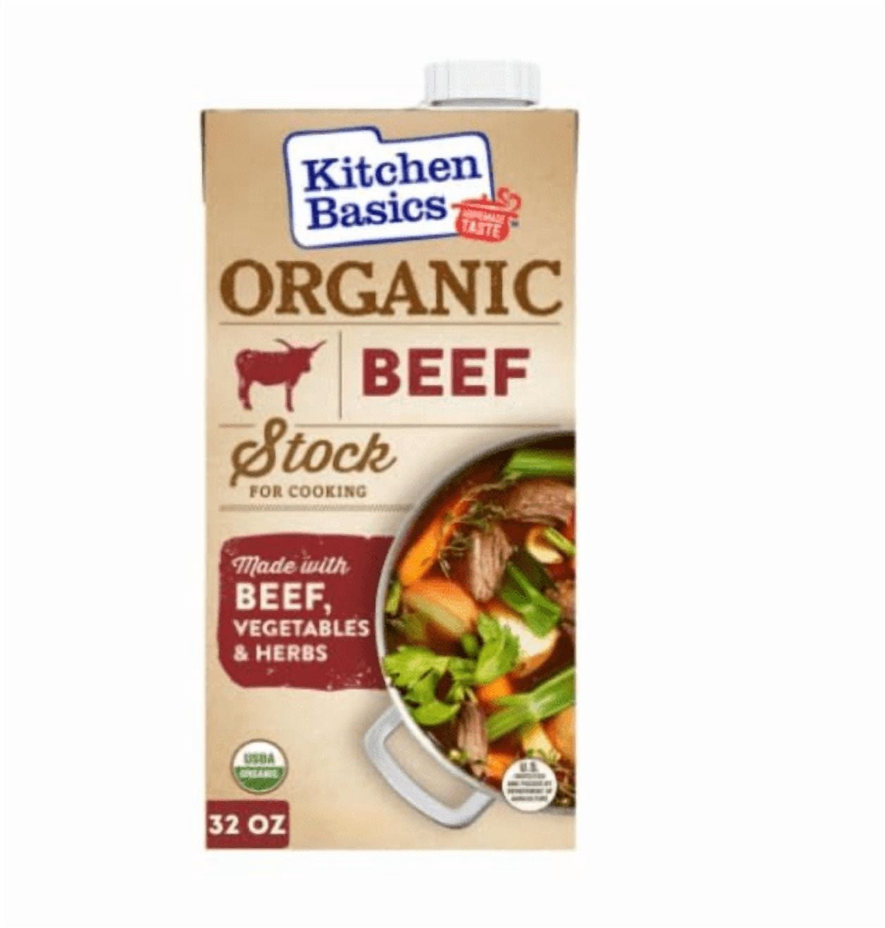 Kitchen Basics Organic Beef Stock, 32 oz. Carton, Enrich the Flavor of ...