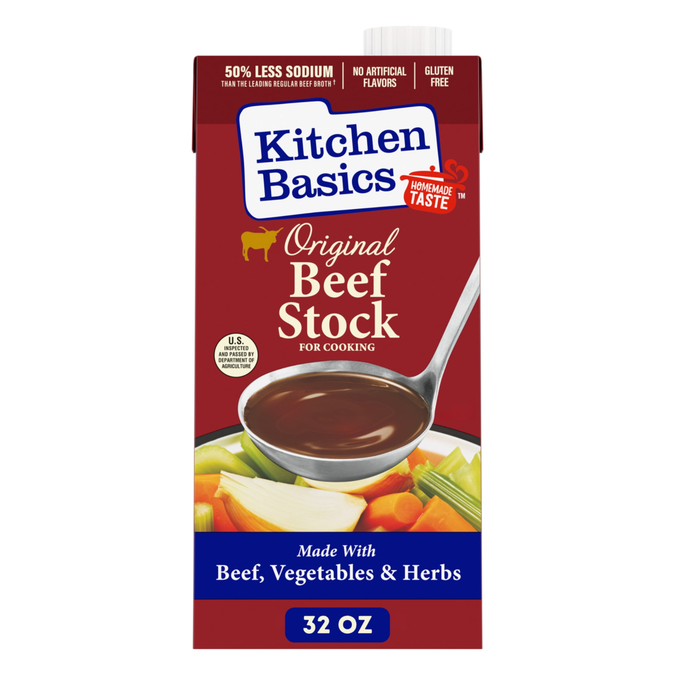Kitchen Basics Original Beef Stock, 32 fl oz - Cooking Meat Broth Base ...