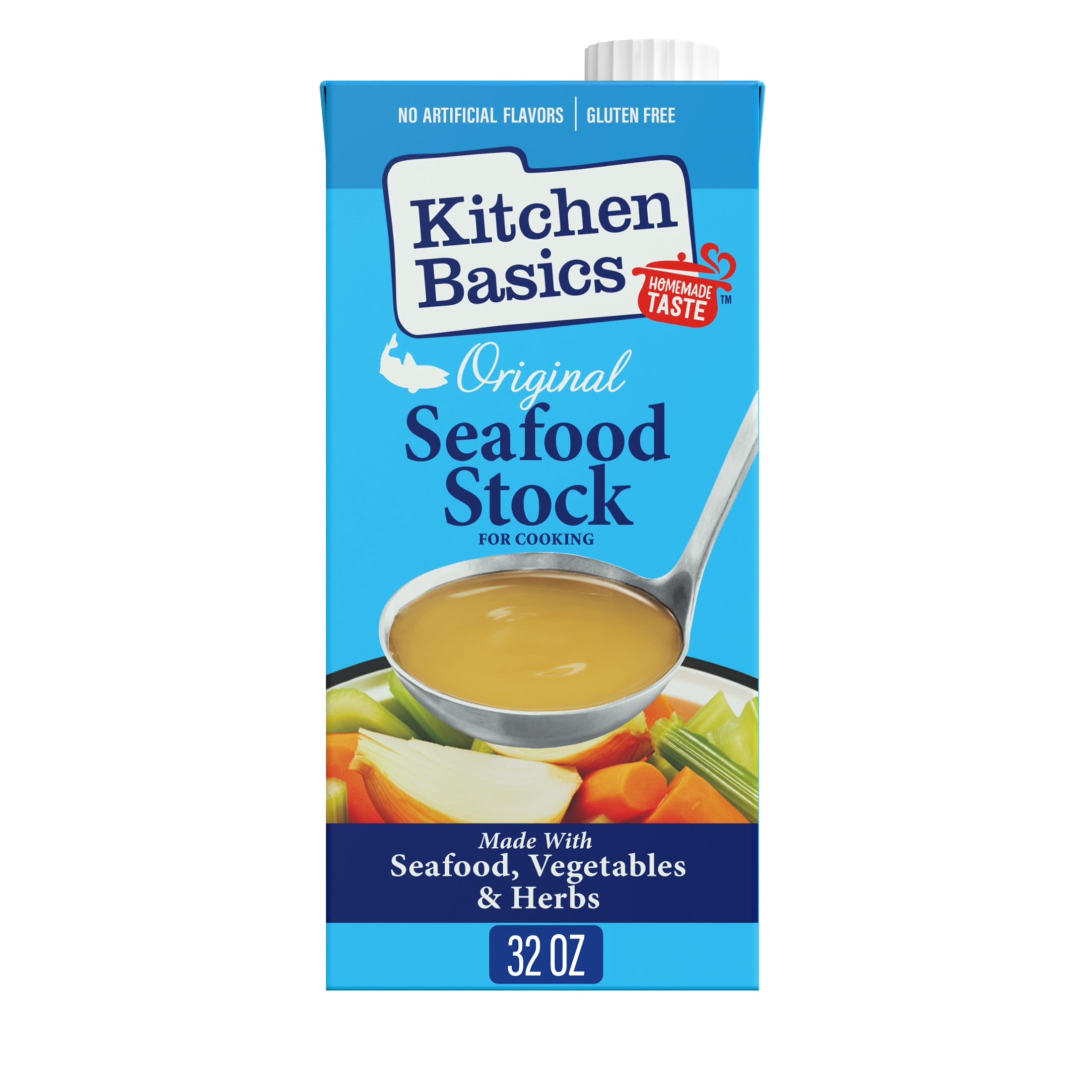 Walmart Kitchen Basics Original Seafood Stock, Fish Flavor Broth Base ...