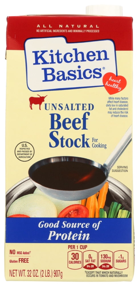 Kitchen Basics Unsalted Beef Stock Cooking Base, Meat-Based Broth, 32 Fl Oz - Walmart.com