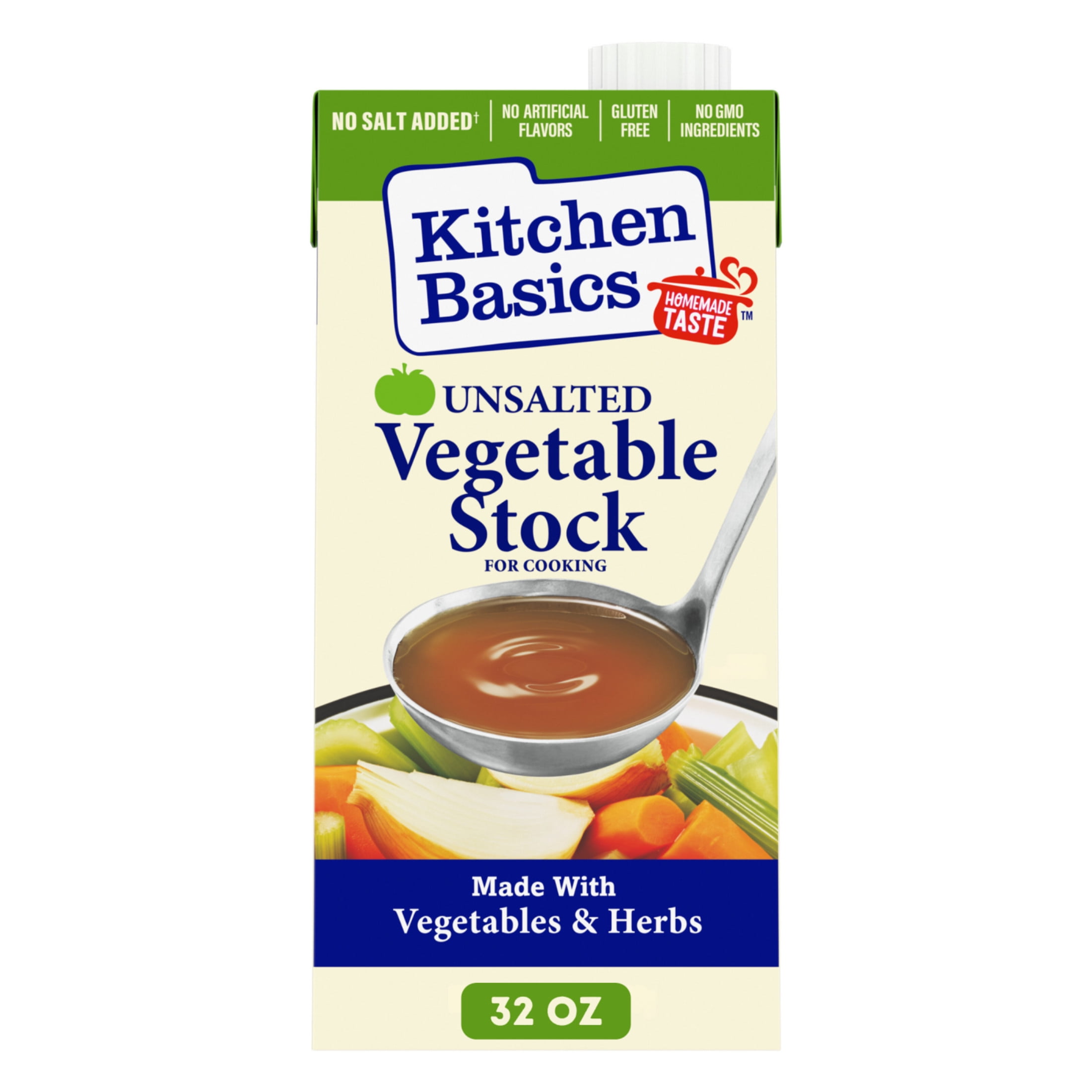 Kitchen Basics Natural GF Unsalted Vegetable Broth, 32 fl oz - Walmart.com