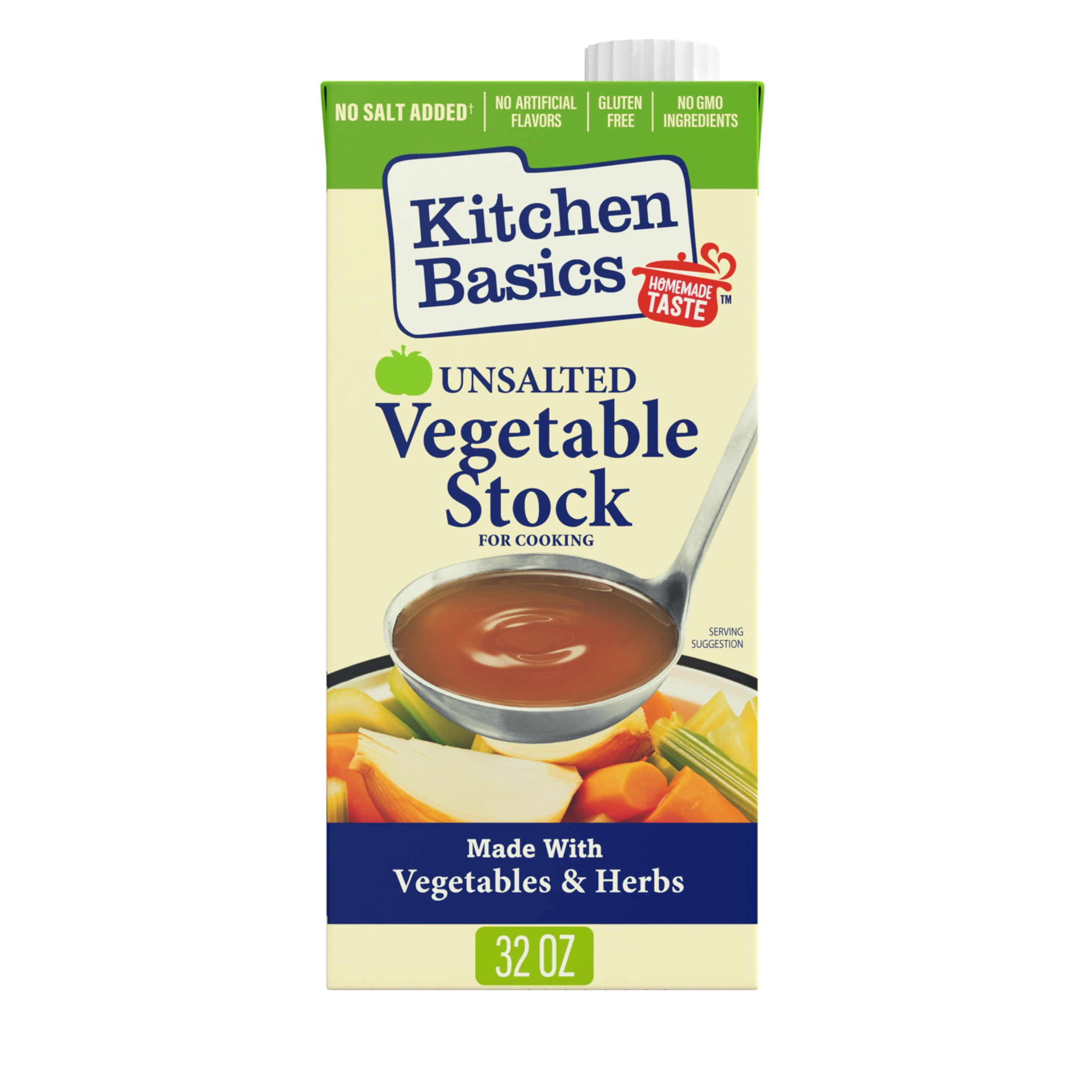 Kitchen Basics Natural GF Unsalted Vegetable Broth, 32 fl oz - Walmart.com