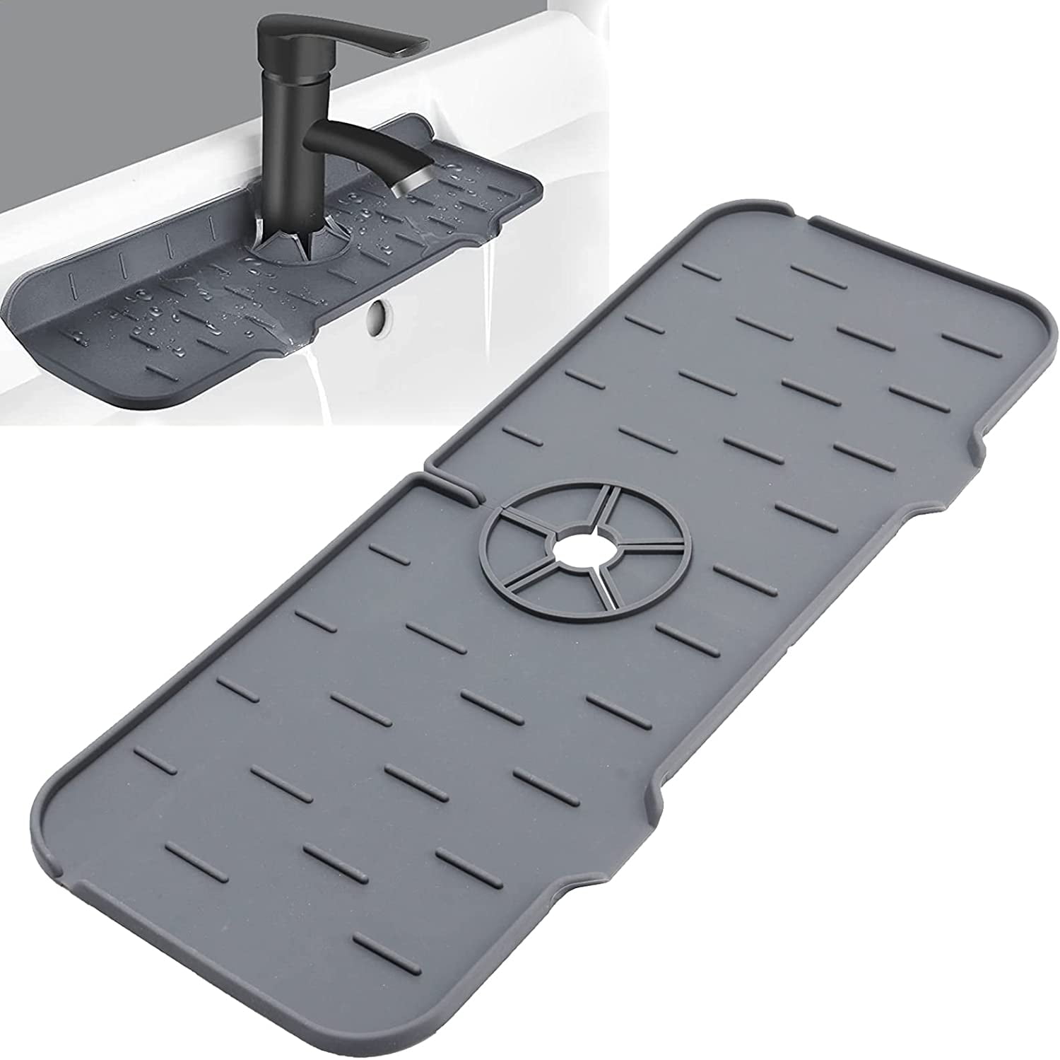 Kitchen Bathroom Faucet Splash Guard, Kitchen Faucet Water Catch Mat ...