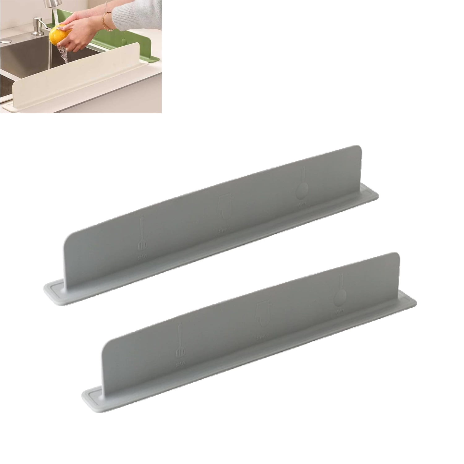 Kitchen and Bathroom Soft Silicone Water Retaining Board, Integrated ...