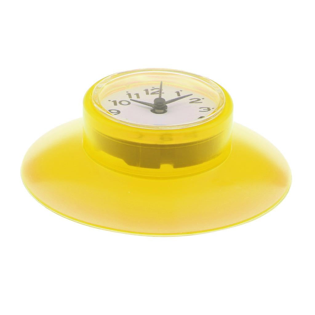 Kitchen Bathroom Suction Cup Mirror Fridge Clock Yellow - Walmart.com