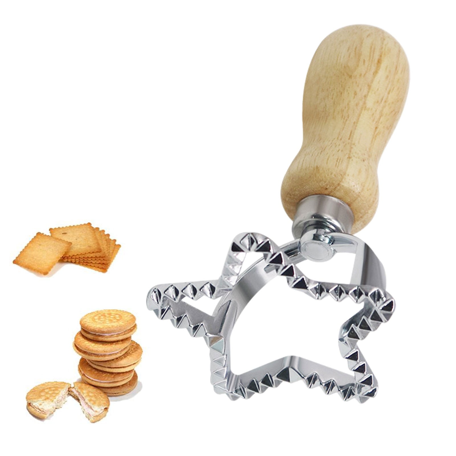 Kitchen Biscuit Moulds Wooden Handle And Edge Dumpling Seal Making ...