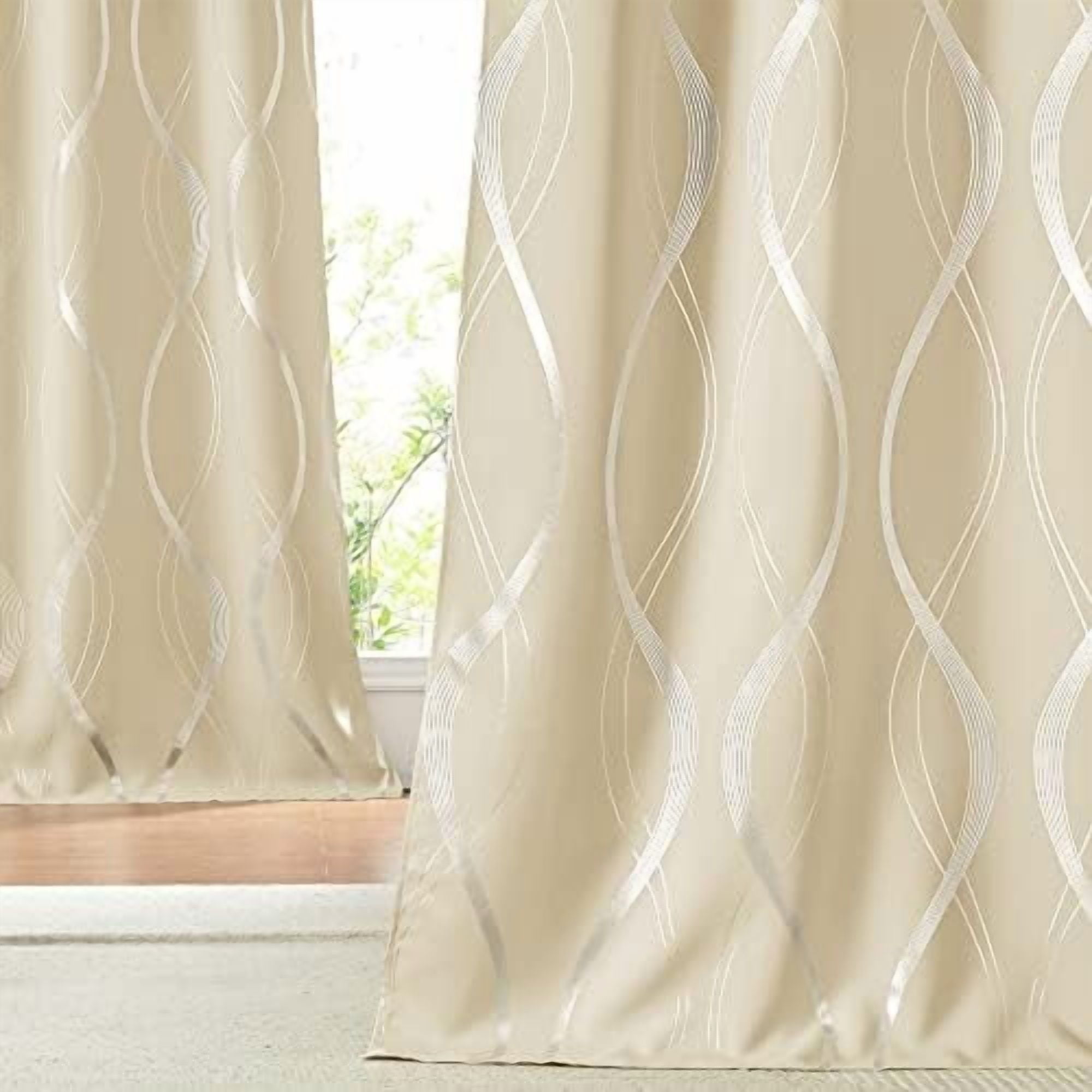 Kitchen Blackout Curtain Panels, Biscotti Beige, Set of 2, 42 by 54 ...