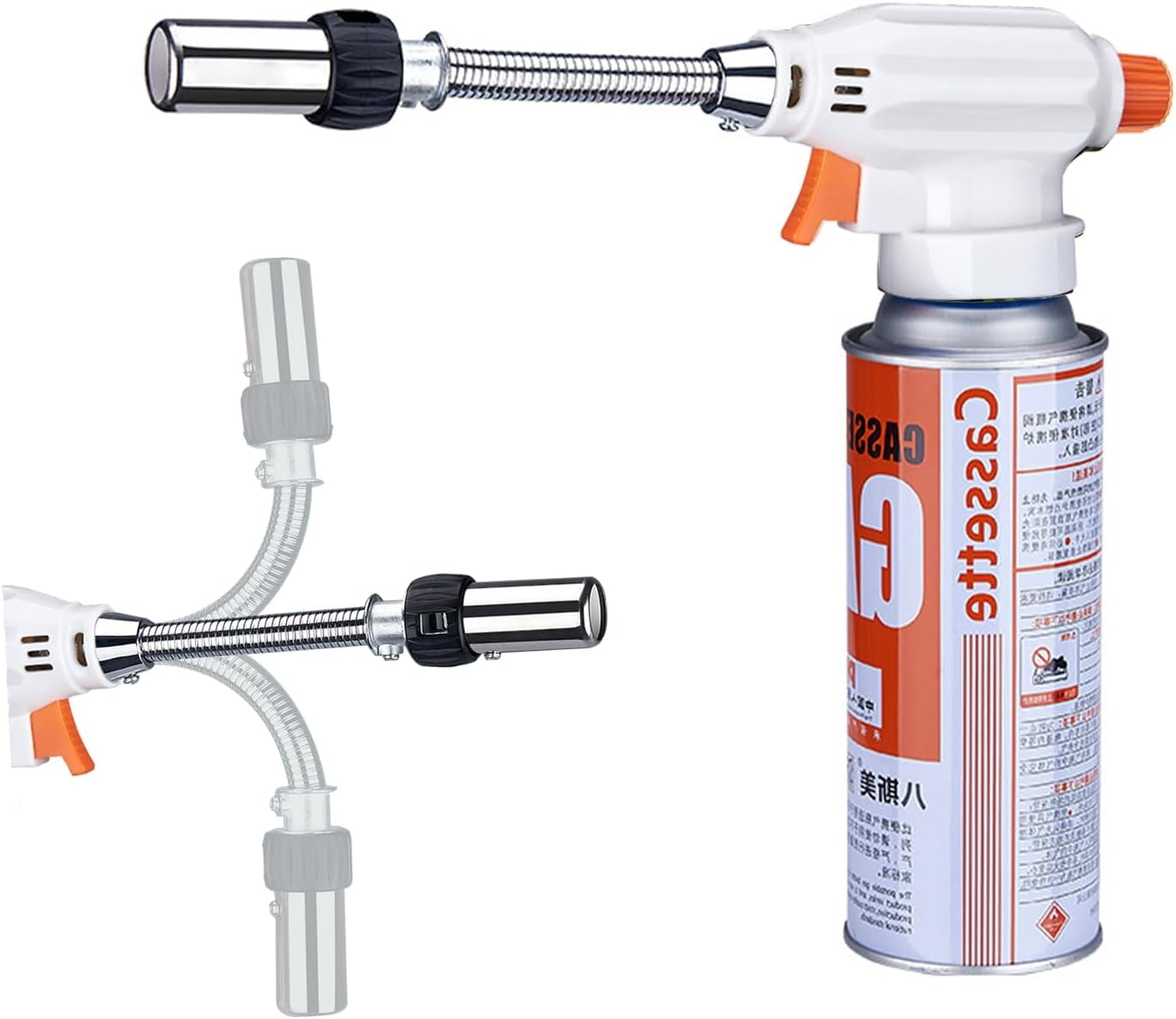 Kitchen Blow Lighter 360° flexible neck Powerful Gas Torch Head Propane ...