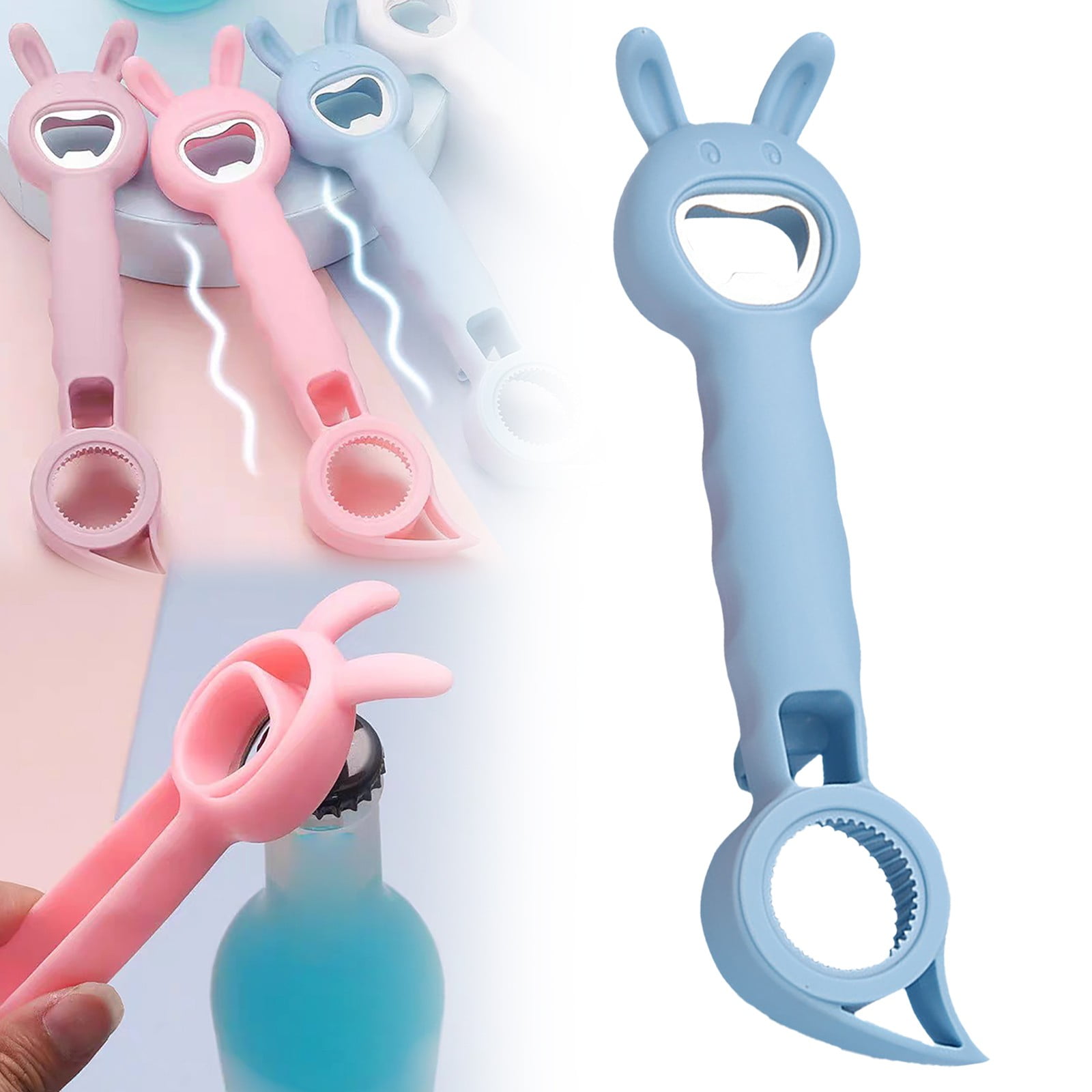 Kitchen Bottle And Can Openers 4 In 1 Beer 2025 New Cute Bottles Opener Multi Function Can ...