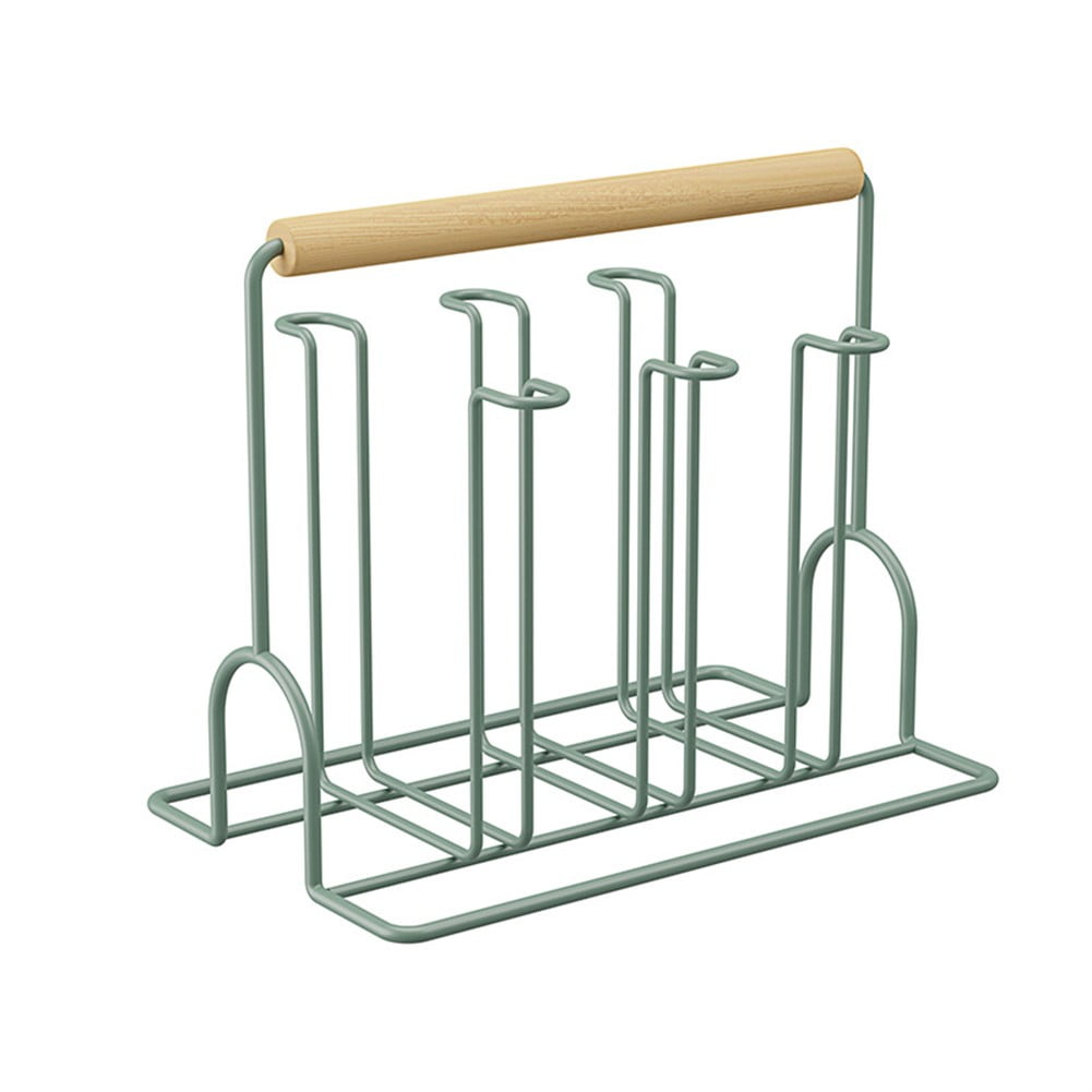 Kitchen Bottle Holder Dish Drainer 6 Bottle Stand Metal Cup Holder With ...