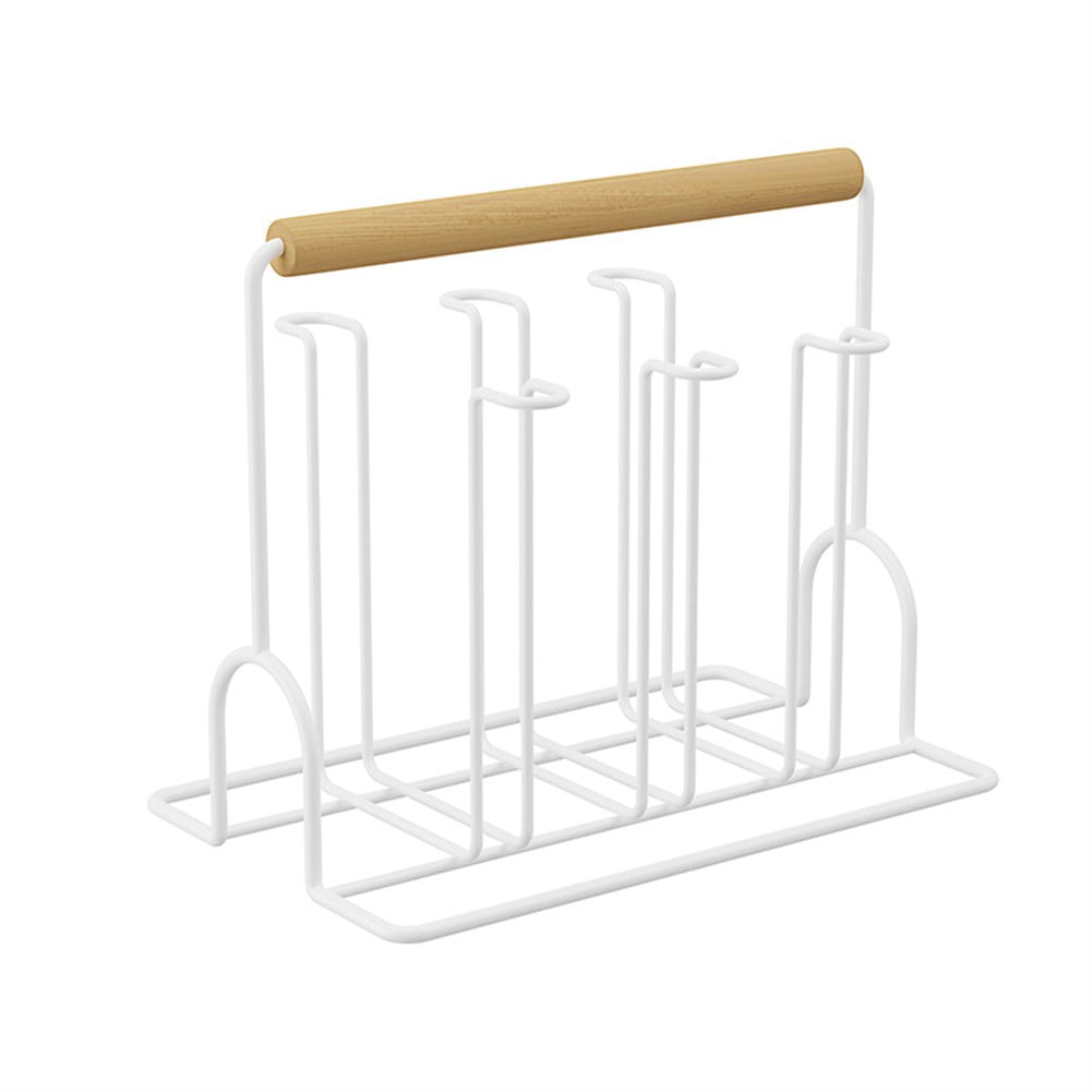 Kitchen Bottle Holder Dish Drainer Bottles 6 Bottle Stand Metal Cup ...