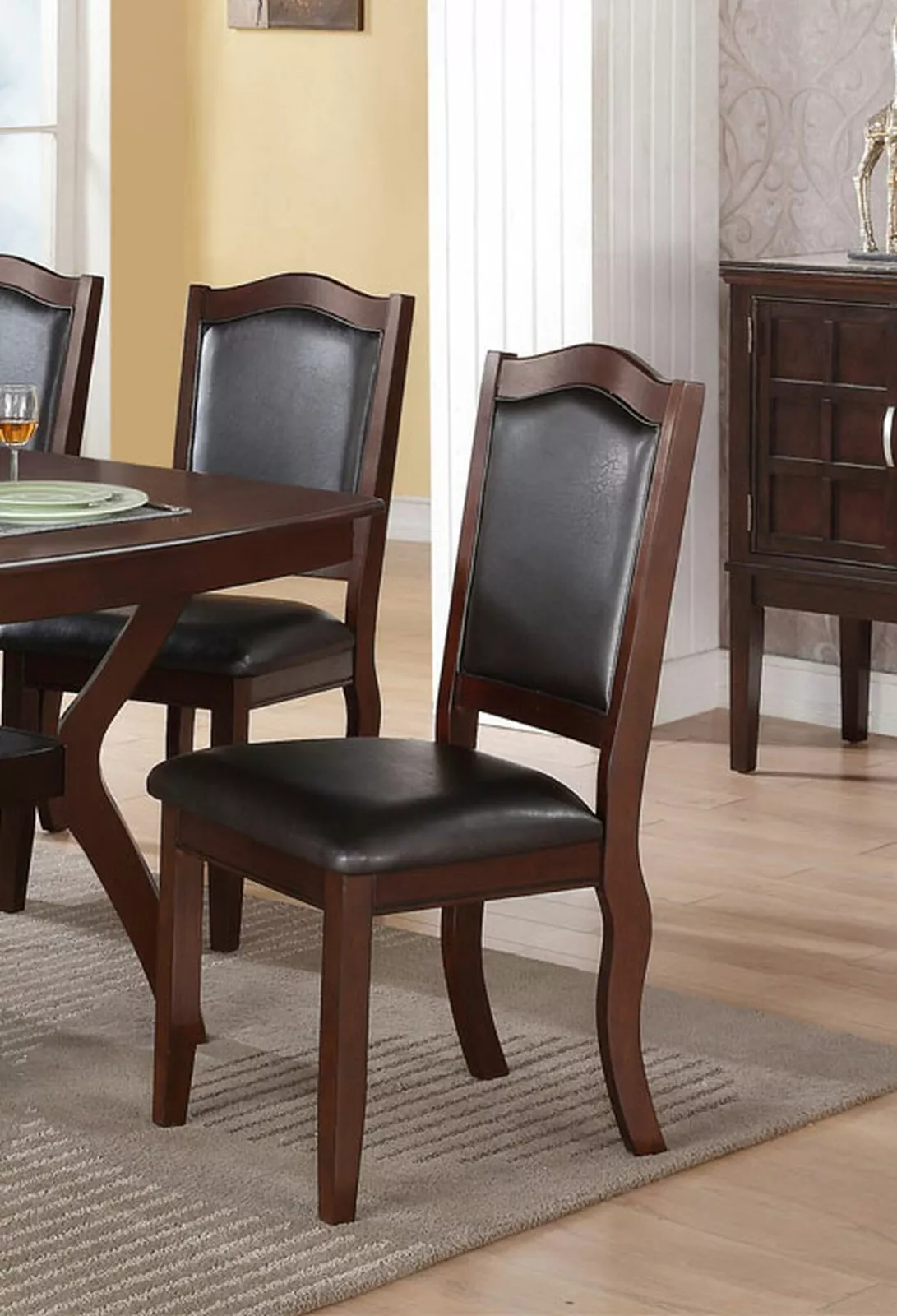 Kitchen Breakfast Dinette 6pc Dining Chairs Espresso Finish Solidwood ...