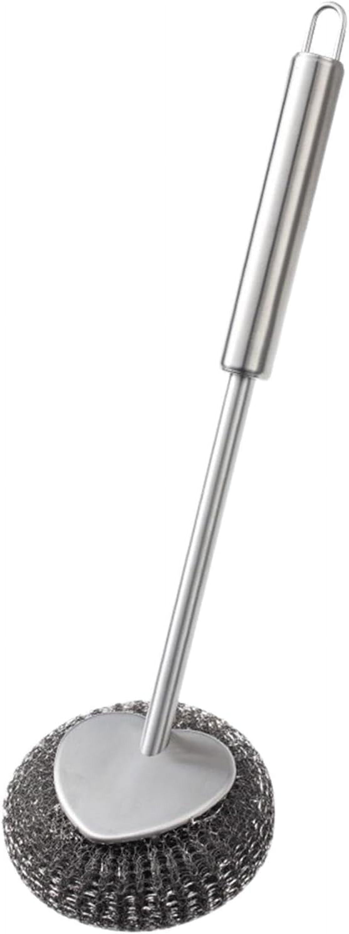 Kitchen Brush Skillet Scrubber Steel Scrubber with Handle Metal ...