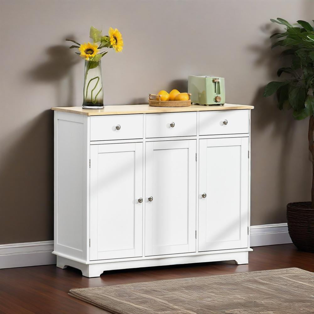 Kitchen Buffet Sideboard Cabinet with Storage Drawers & Adjustable ...