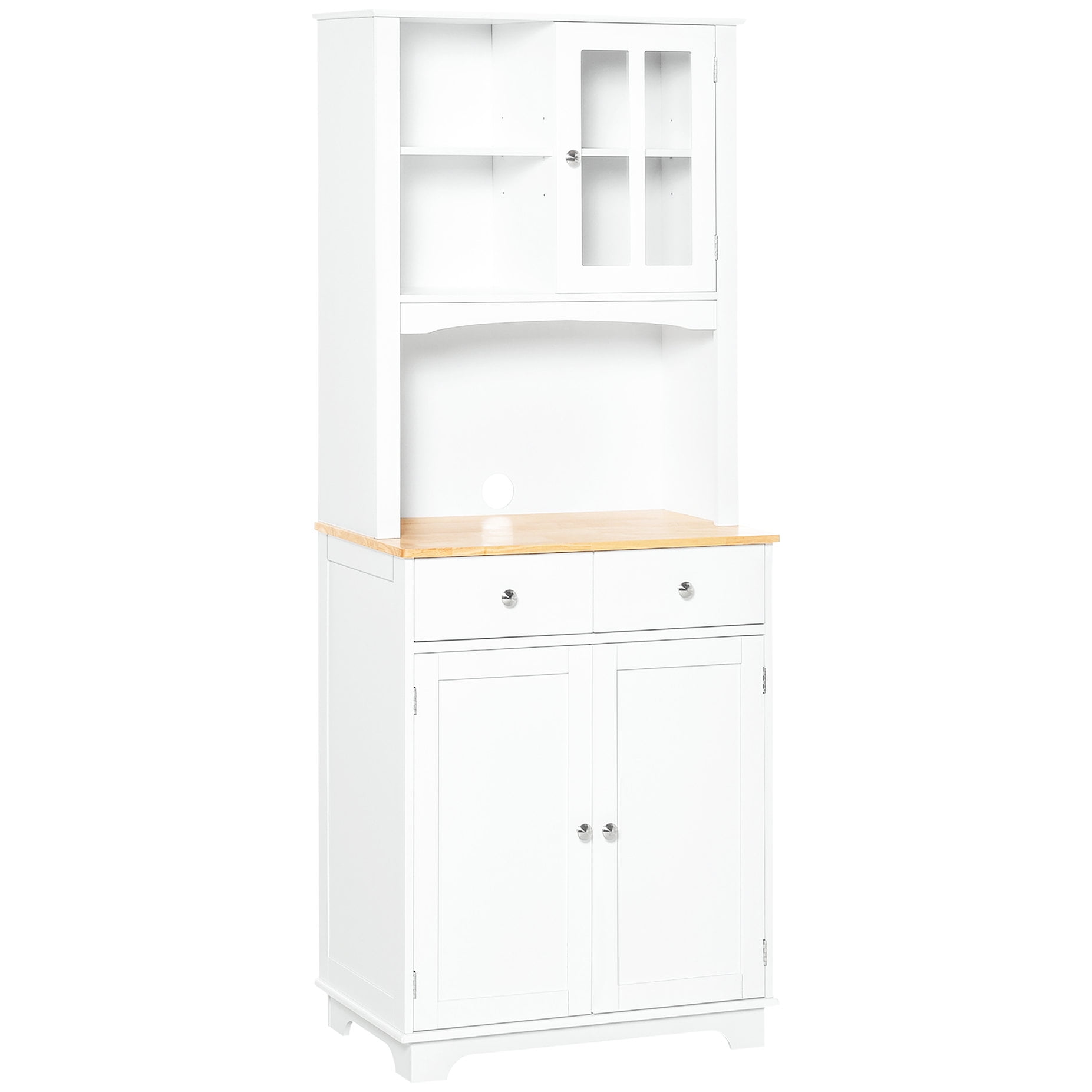 Kitchen Buffet with Adjustable Shelving | Upper 2-Tier Open Cabinet ...