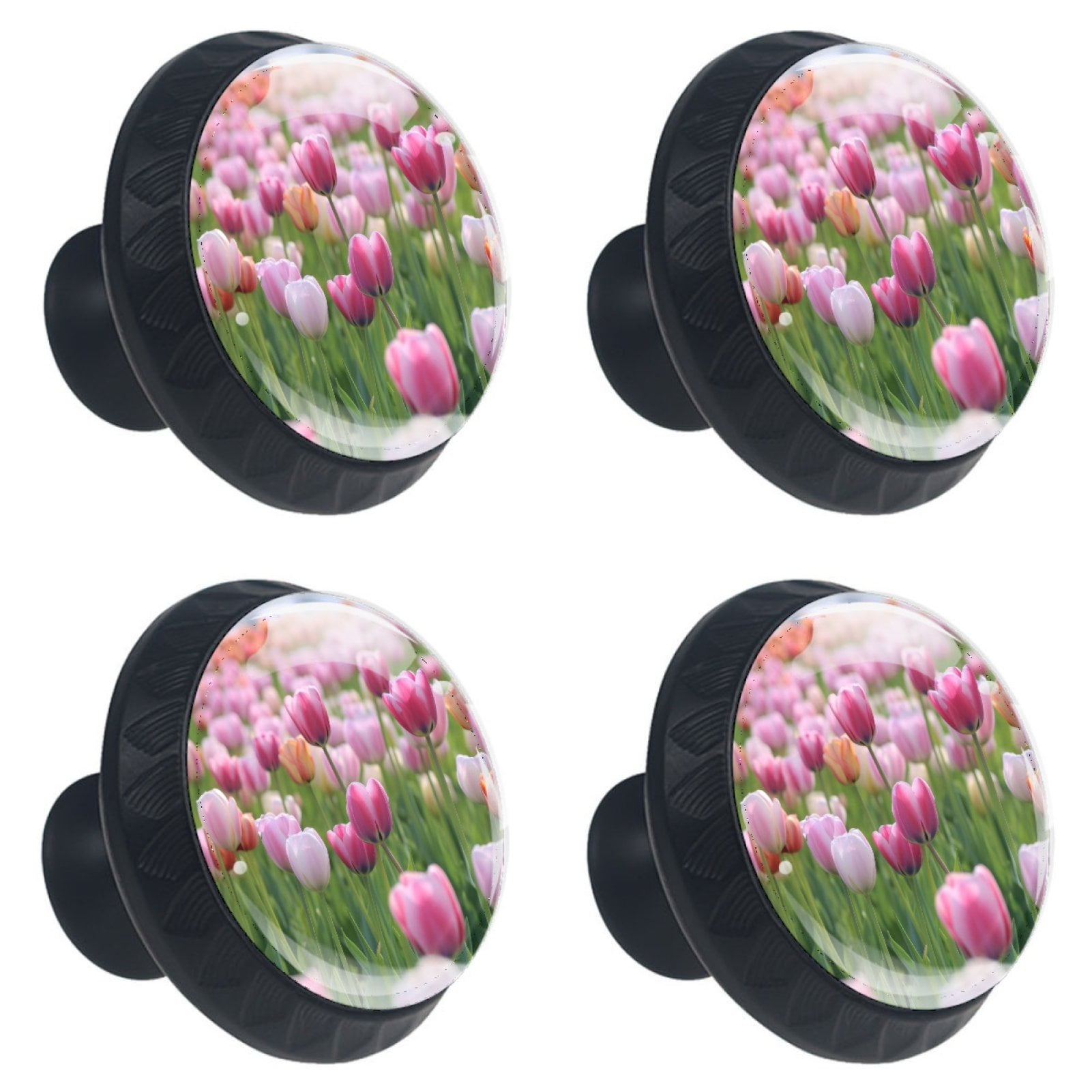 Kitchen Cabinet Drawer Pulls and Knobs,Spring Tulip Floral Furniture Handles Hardware for ...