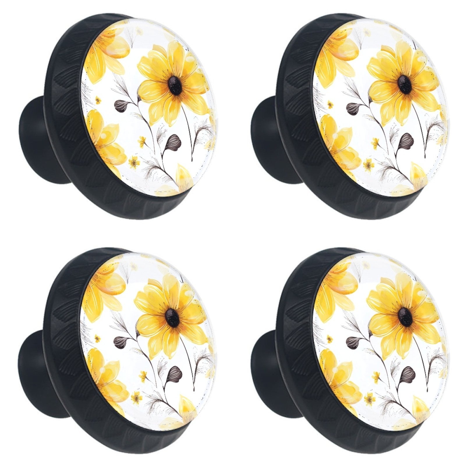 Kitchen Cabinet Drawer Pulls and Knobs,Spring Yellow Floral Furniture ...
