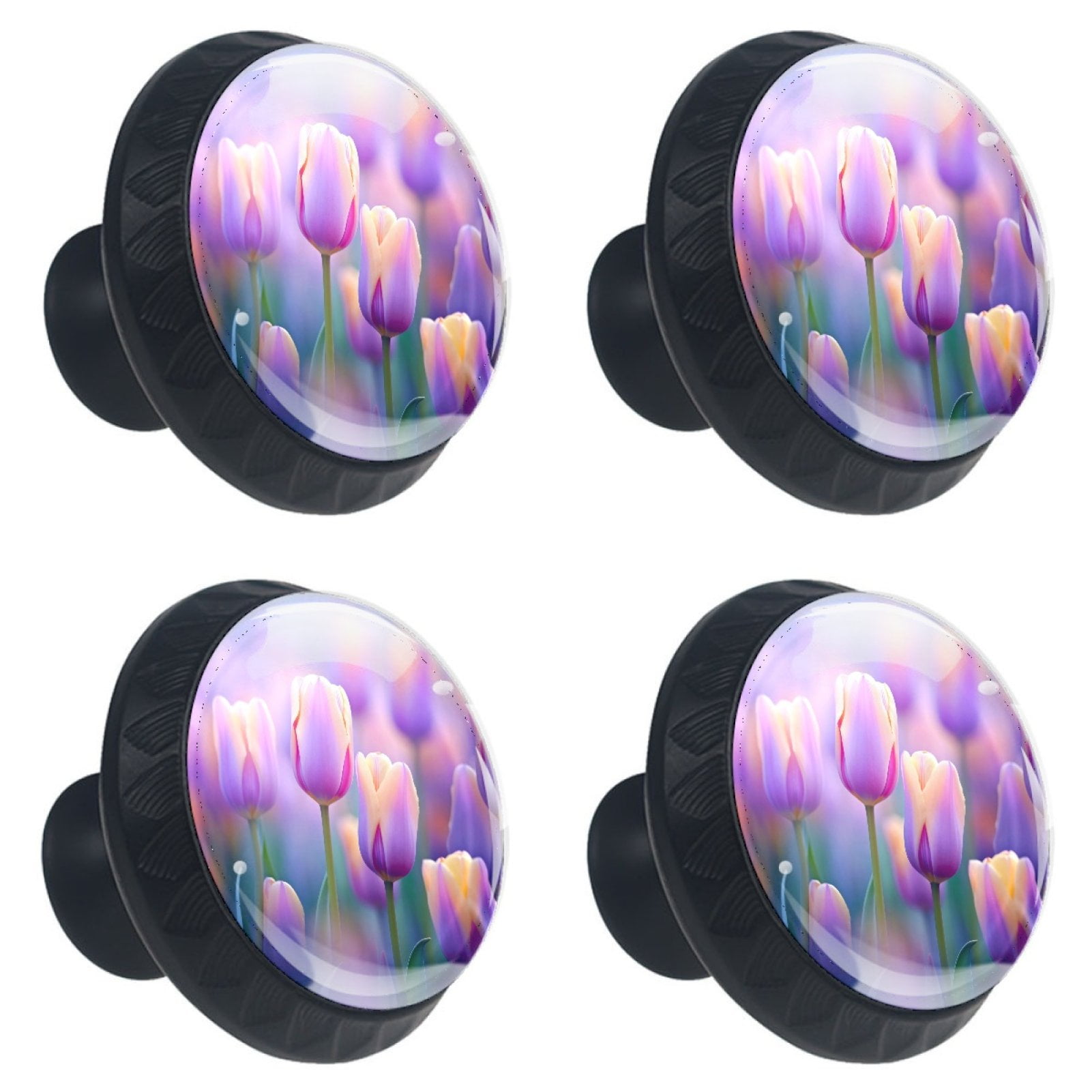 Kitchen Cabinet Drawer Pulls and Knobs,Tulip Floral Furniture Handles Hardware for Dresser ...