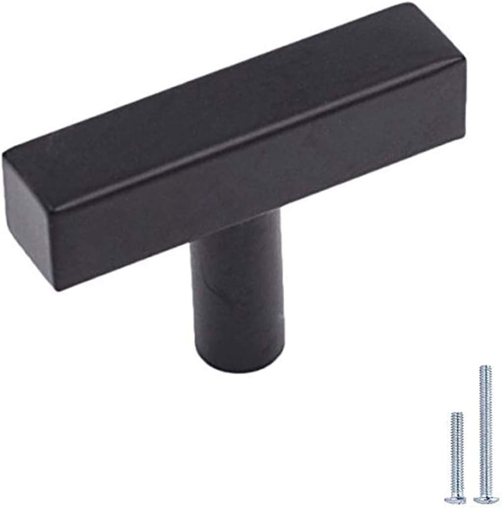 Kitchen Cabinet Knobs - 20 Pack Black Square T Knobs for Drawers and ...