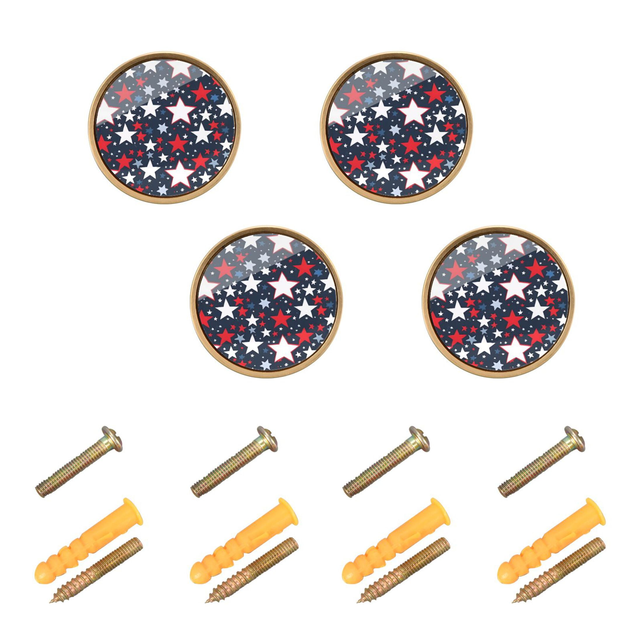 Kitchen Cabinet Knobs Red White Blue Stars Cabinet Handles Zinc 1.25 ...
