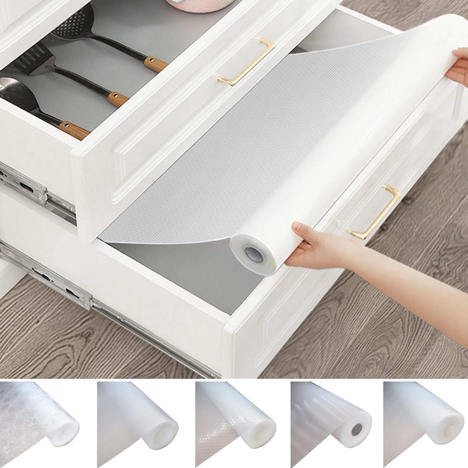 Kitchen Cabinet Non-Adhesive Shelf Liner Water-Resistant Oil-Proof ...