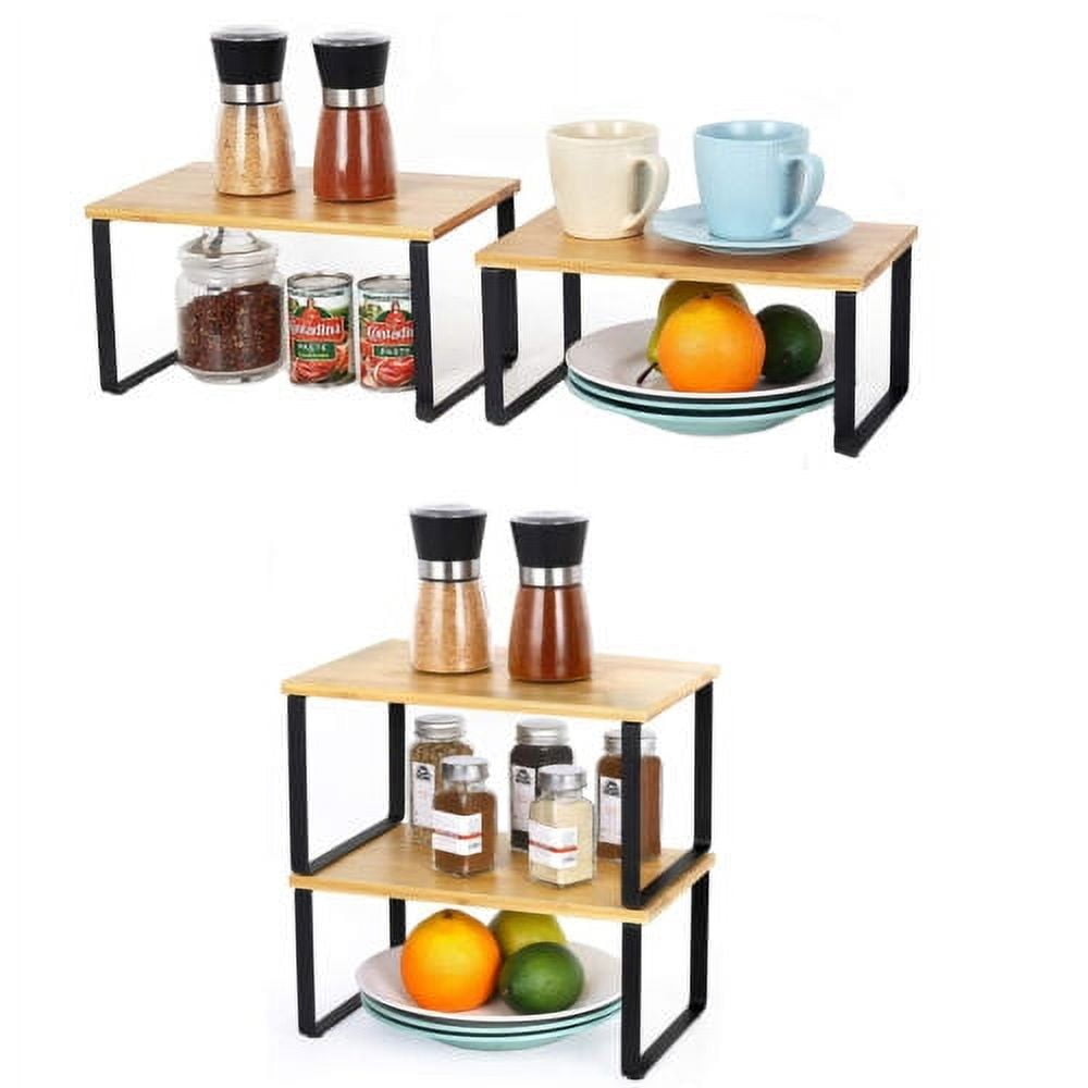 Kitchen Cabinet Organizer Storage Shelves Stackable & Expandable Racks ...