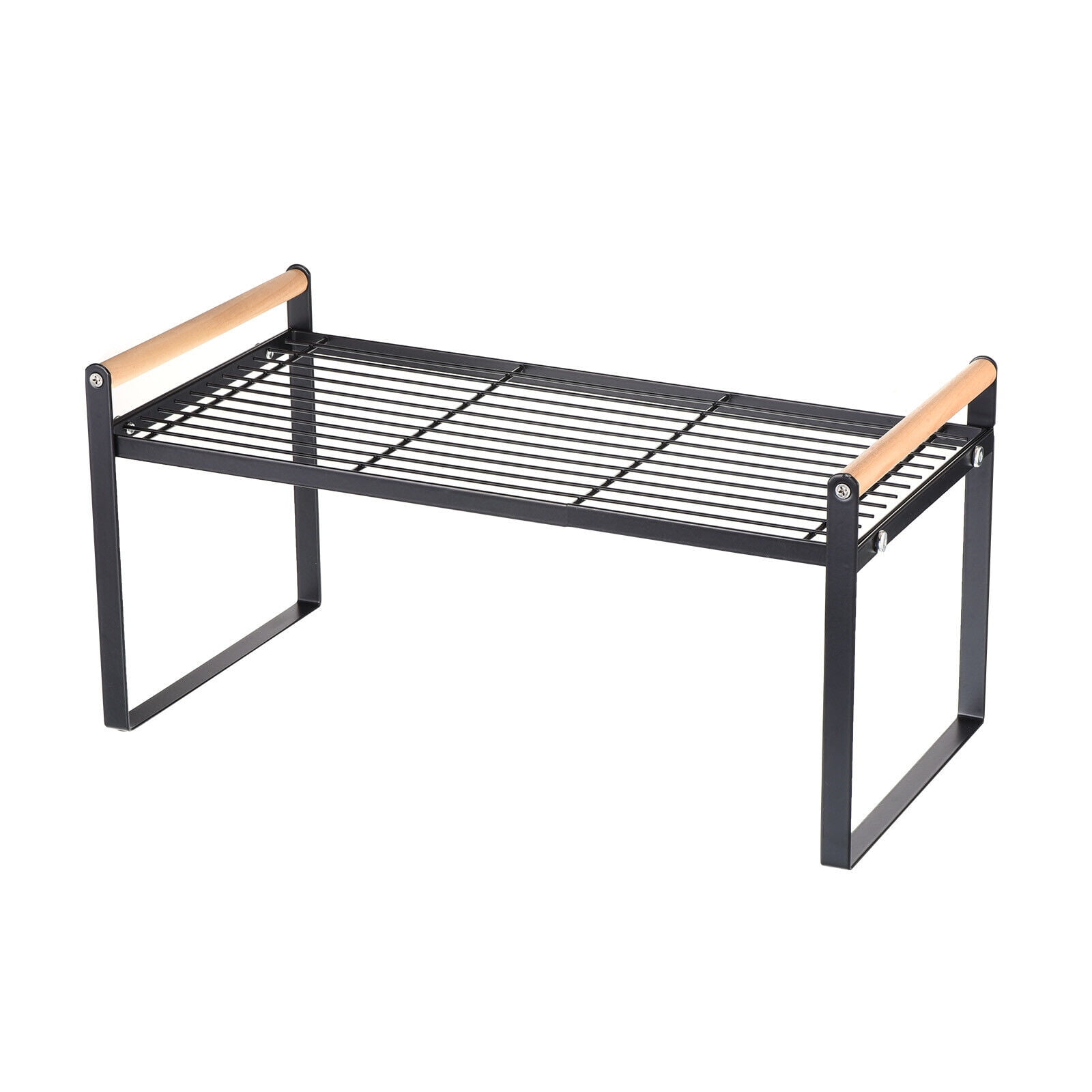 Kitchen Cabinet Shelf Organizer Wood Counter Rack Stackable Storage ...