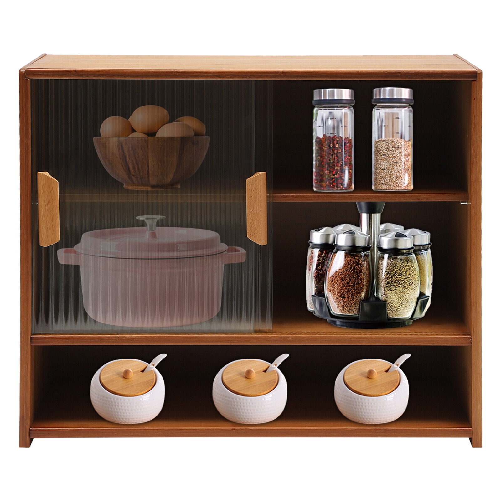 Kitchen Cabinet Sideboard Buffet Countertop Storage Small with Sliding ...