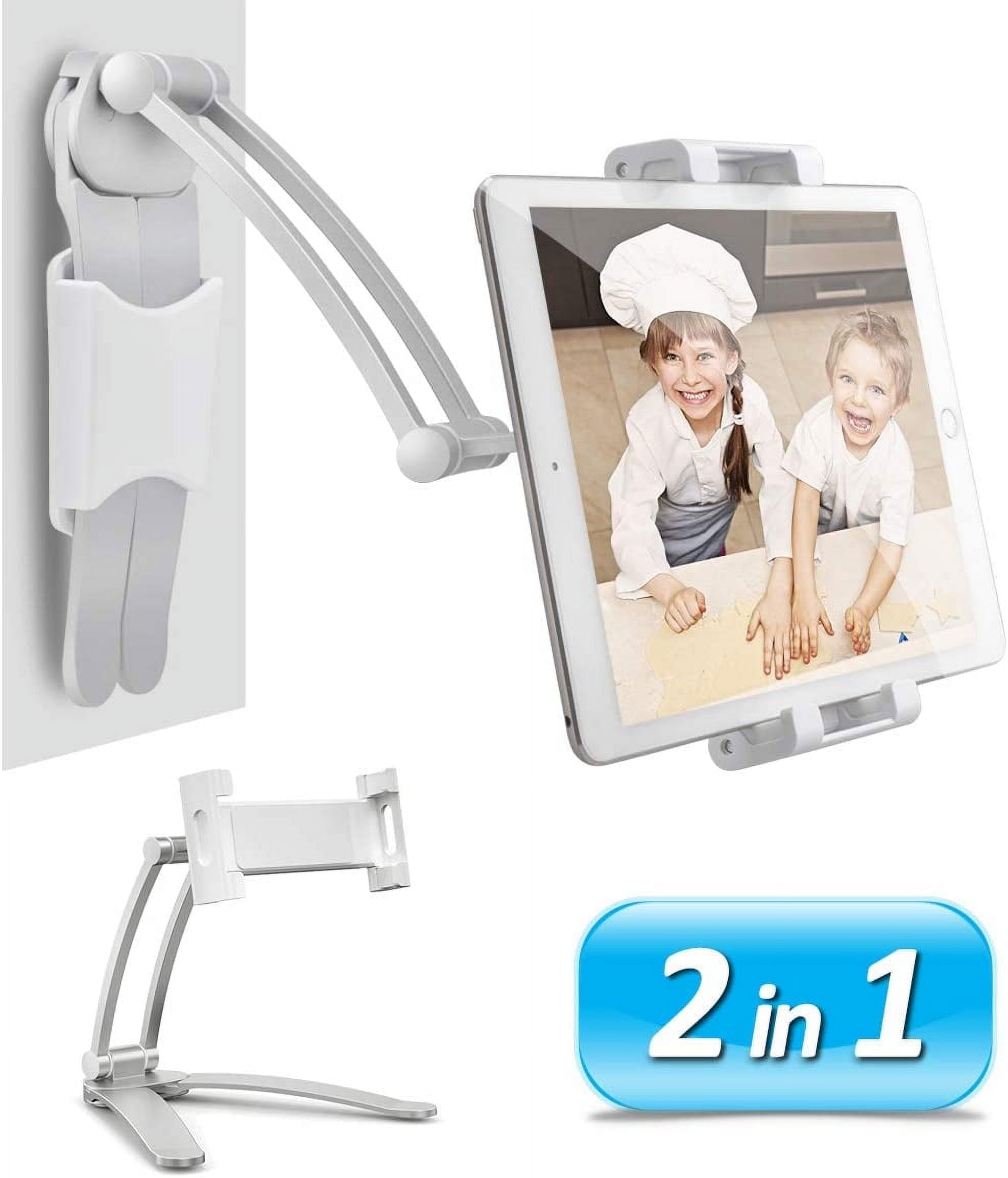 Kitchen Cabinet Tablet Holder, 2 in 1 Wall Mount Desktop Stand for ipad ...