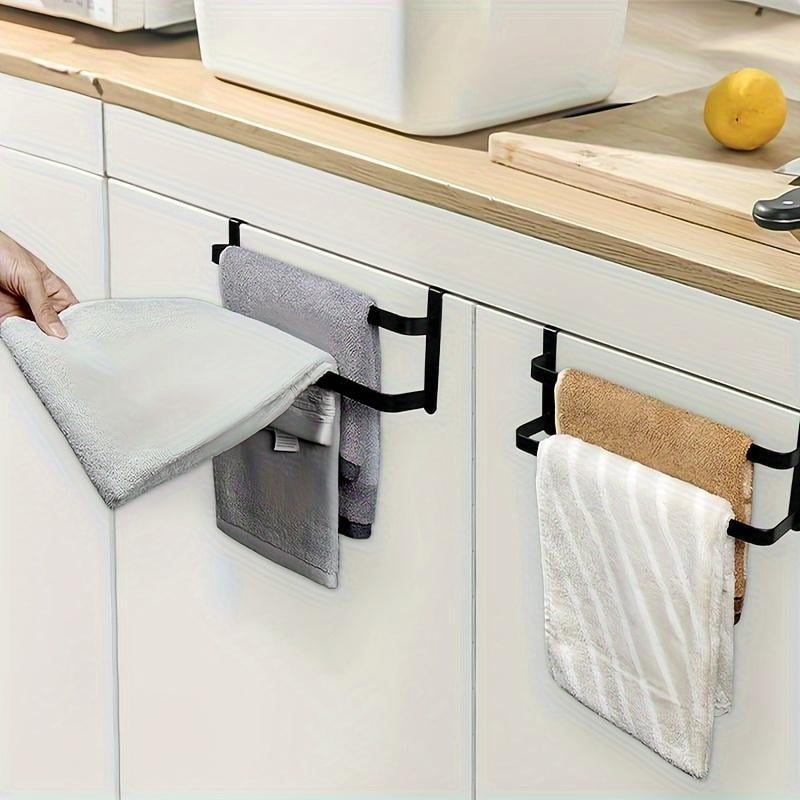 Kitchen Cabinet Towel Rack, 1/2 Counts Double Kitchen Towel Rack, Steel ...