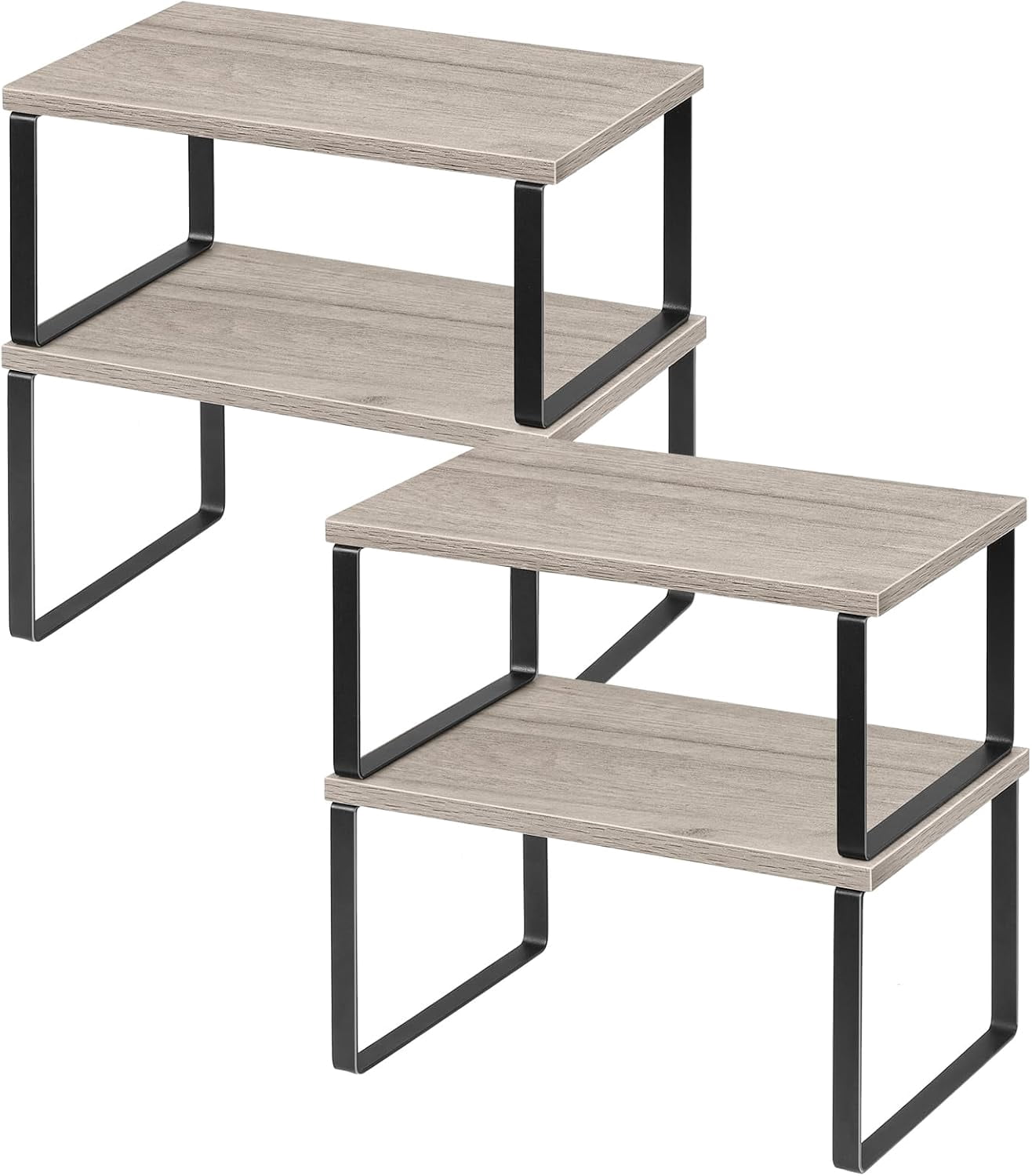 Kitchen Cabinet and Counter Shelf Organizer, Shelf Riser for Pantry ...