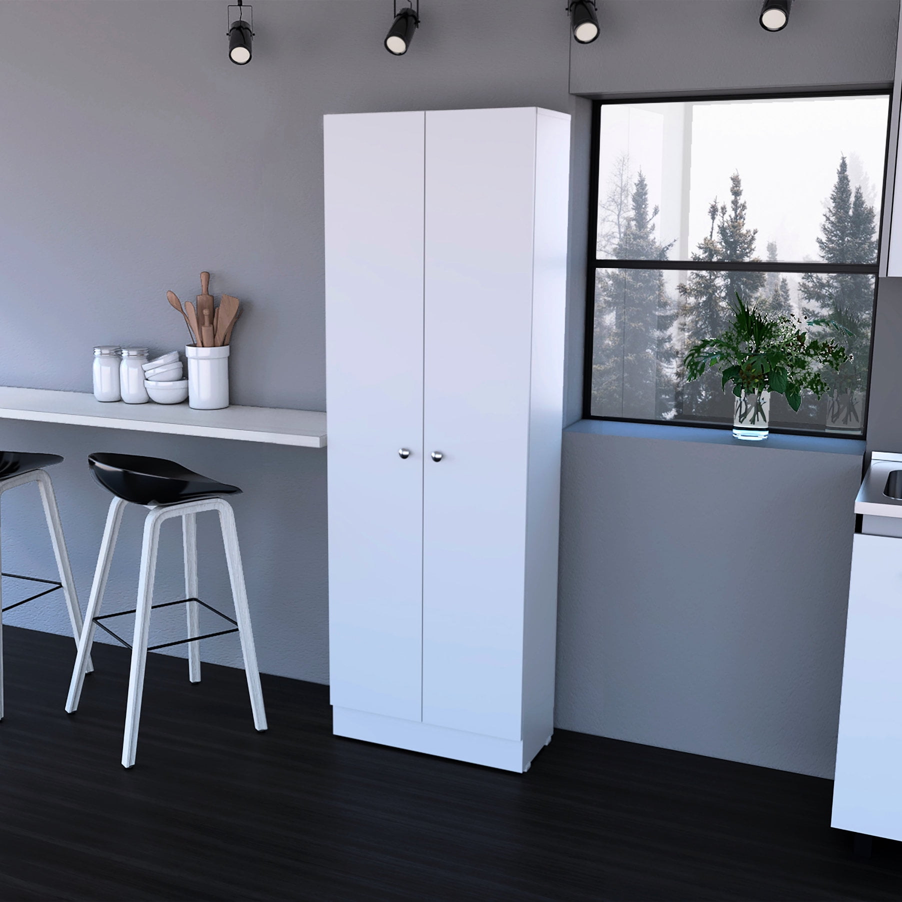 Kitchen Cabinet with Five Shelves | Hold Frequent - Use Kitchen Items ...